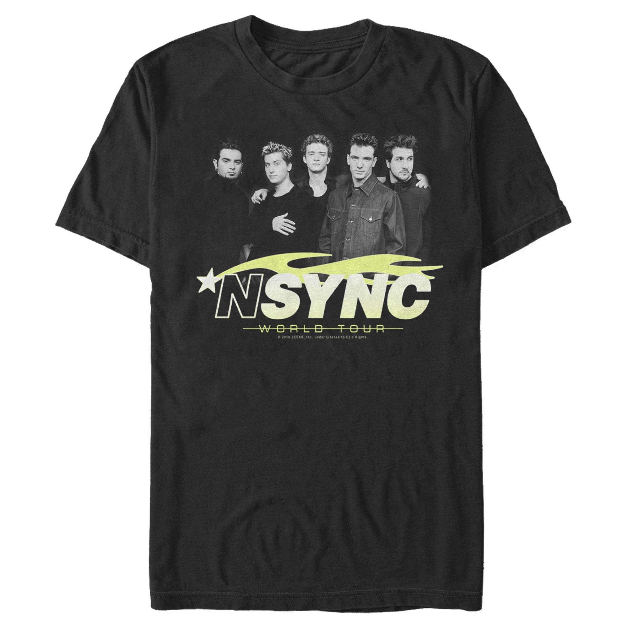 Men's NSYNC World Tour Poster Graphic Tee Black 4X Large - Walmart.com