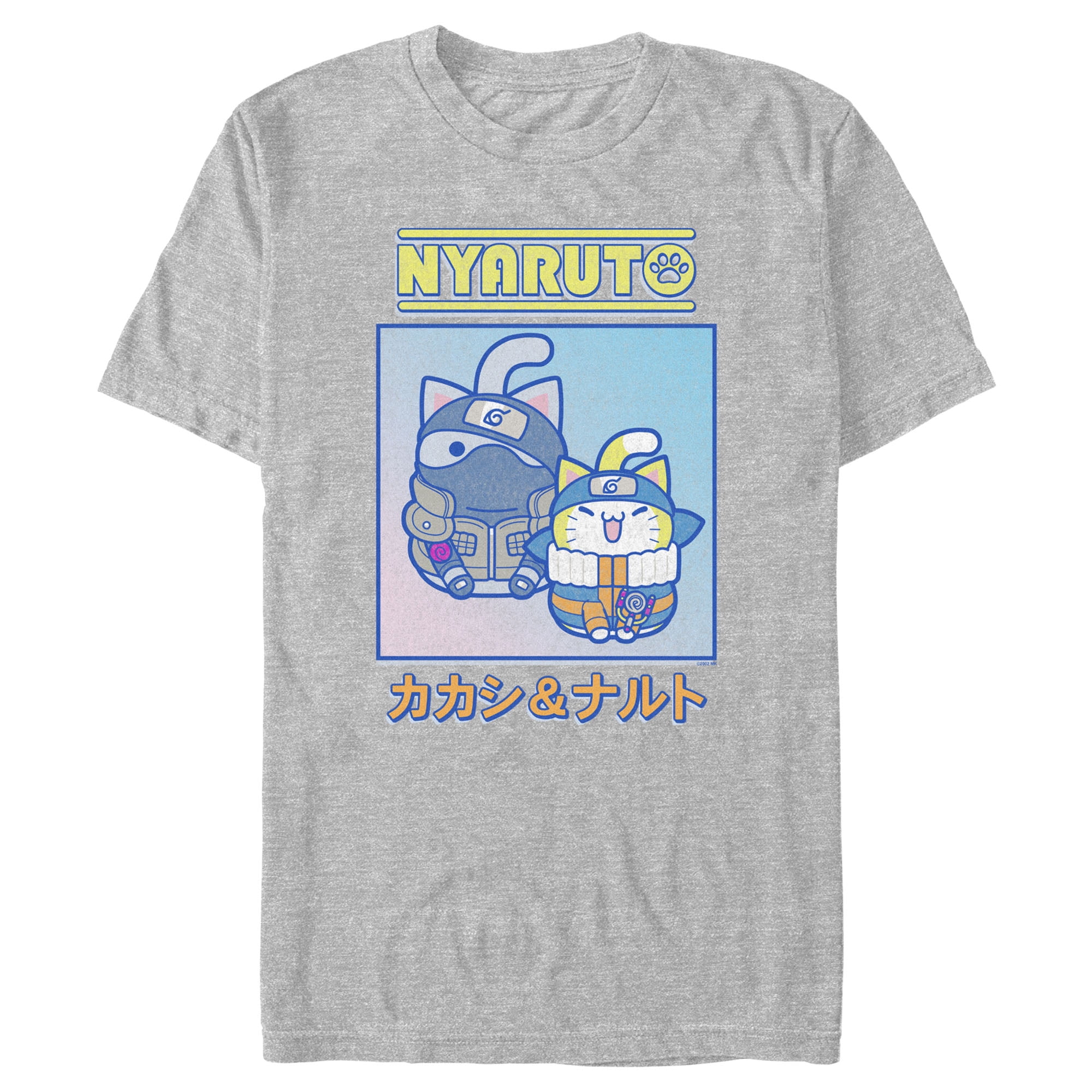 Men's Naruto Nyaruto Uzumaki and Kakashi Gradient Portrait Graphic T ...