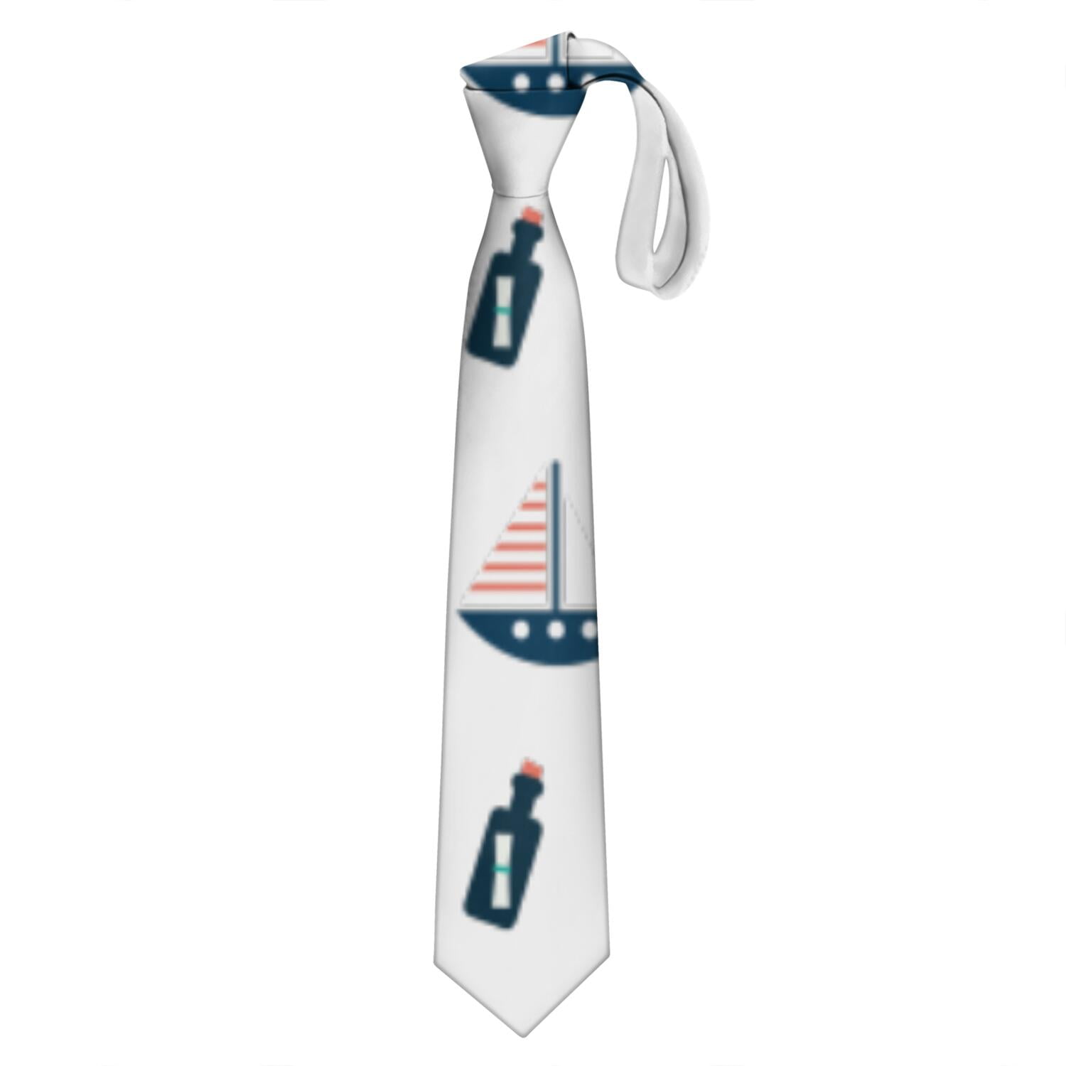 Men's Nautical Anchor Print Necktie - Satin Formal Wedding Tie for ...