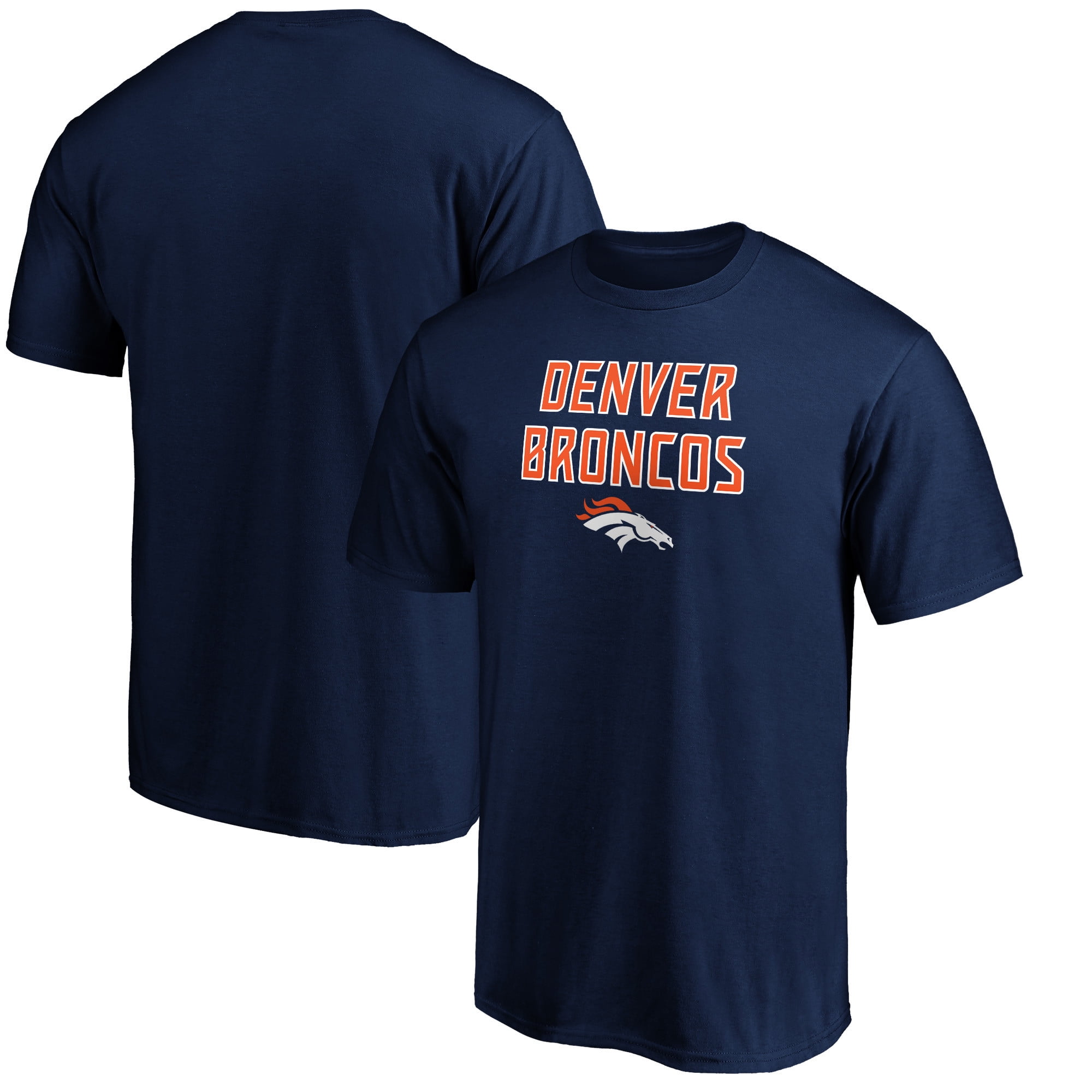 Men's Navy Denver Broncos Game Day Stack T-Shirt - Walmart.com