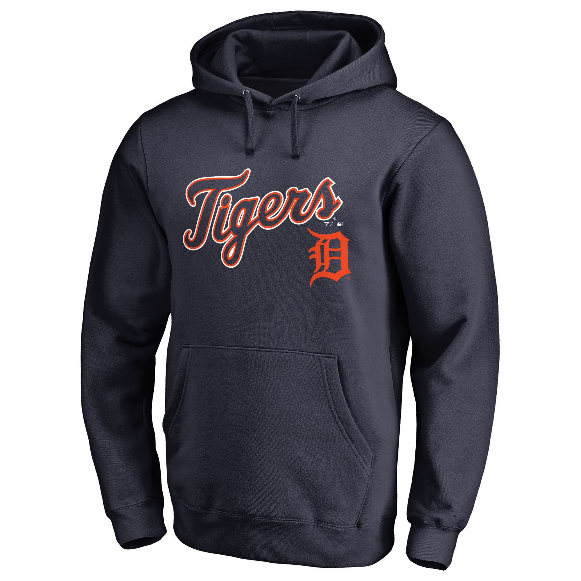 Men's Navy Detroit Tigers Team Lockup Fitted Pullover Hoodie - Walmart.com