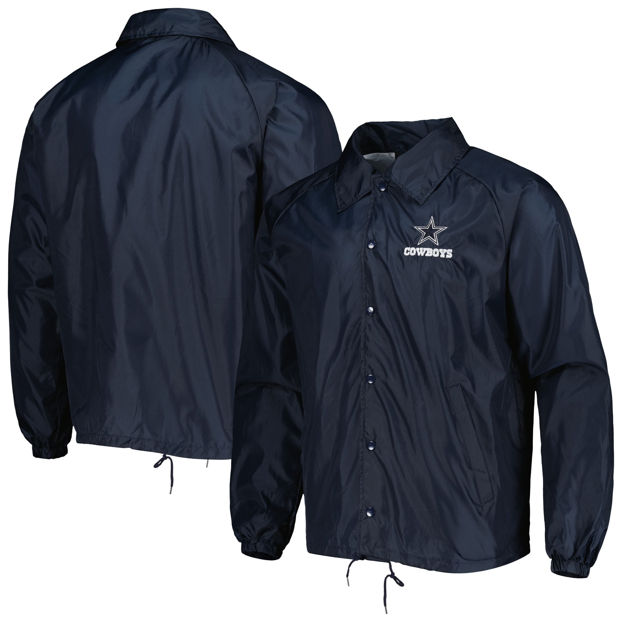 Men's Navy Dunbrooke Dallas Cowboys Coaches Classic Raglan Full-Snap ...
