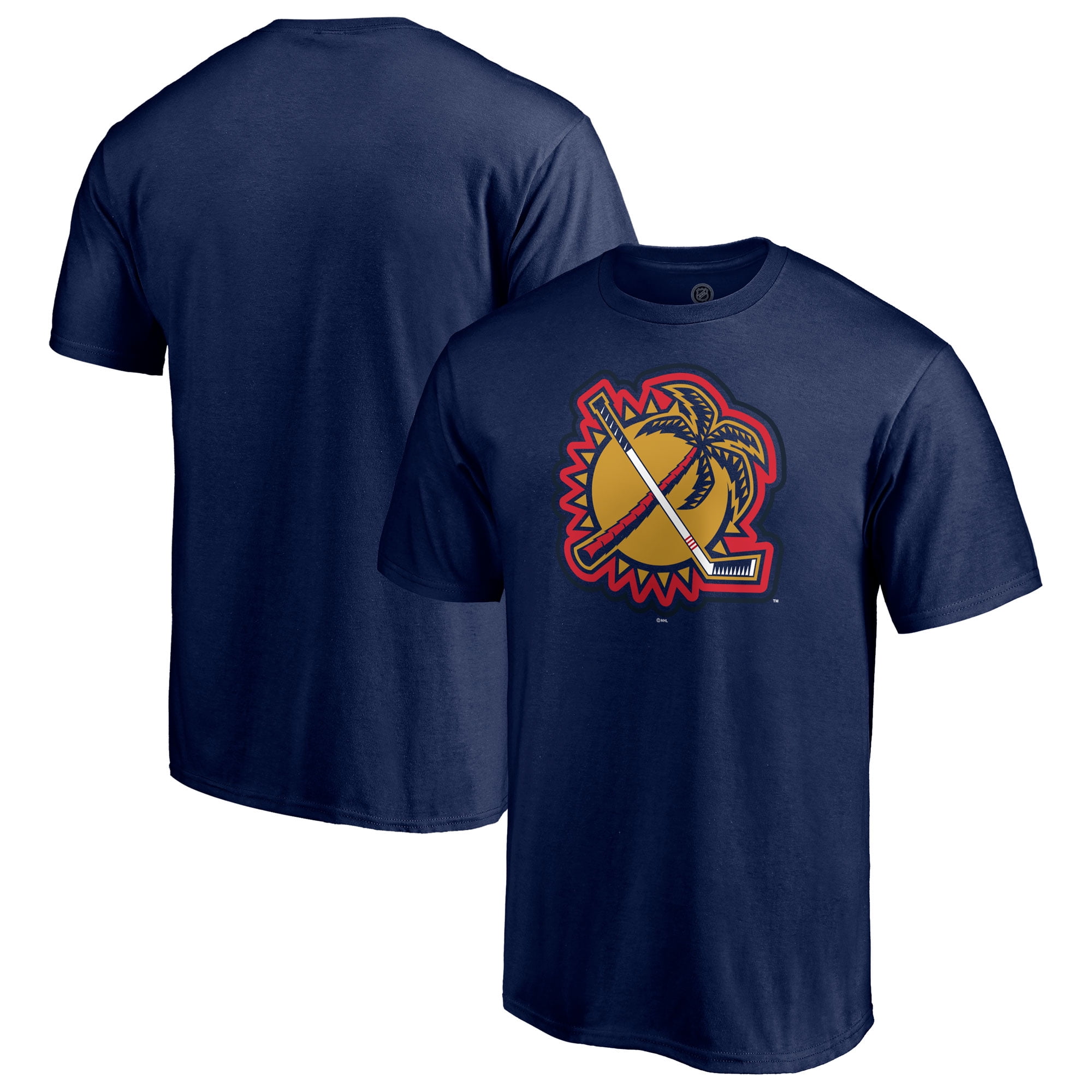 NHL Brand, Men's Navy Florida Panthers T-Shirt, Cotton Crew Neck, Short ...