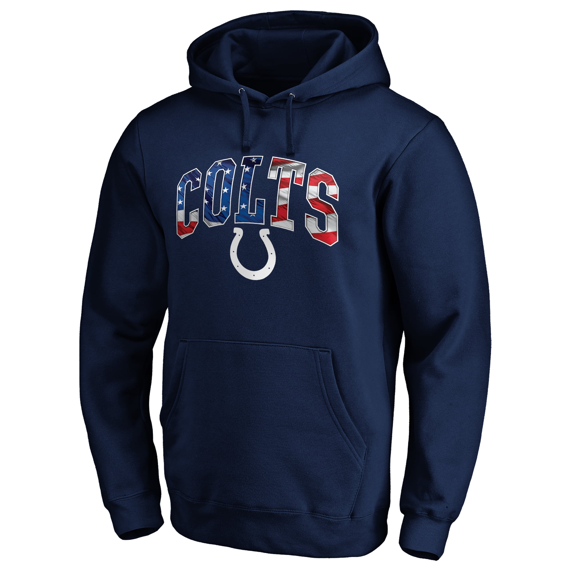 Men's Navy Indianapolis Colts Banner Wave Fitted Pullover Hoodie ...