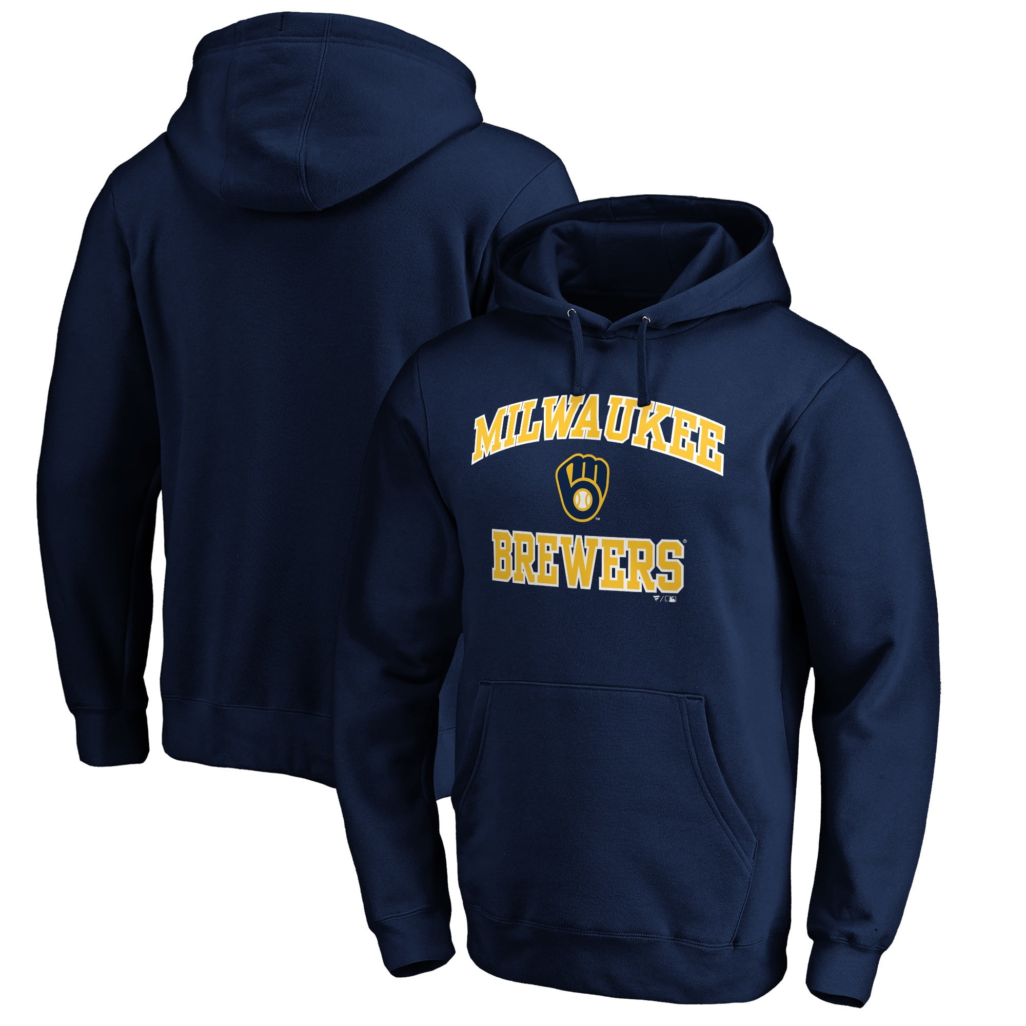 Men's Fanatics MTO Label Navy Milwaukee Brewers Heart & Soul Pullover ...
