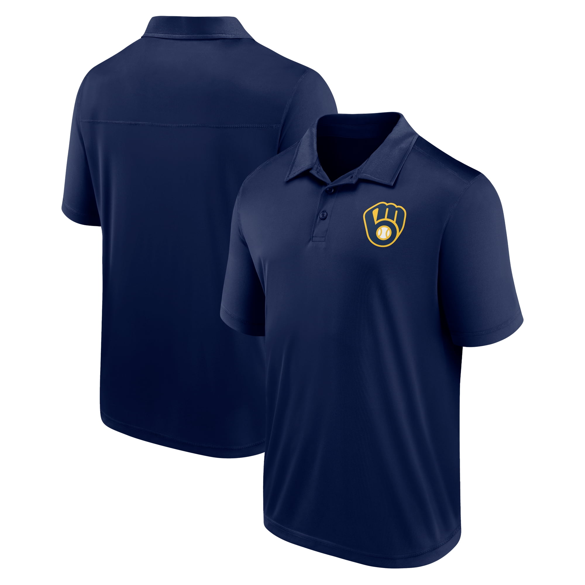 Milwaukee Brewers Men's Navy Run Hard Poly Polo, Up to Size 3XL ...