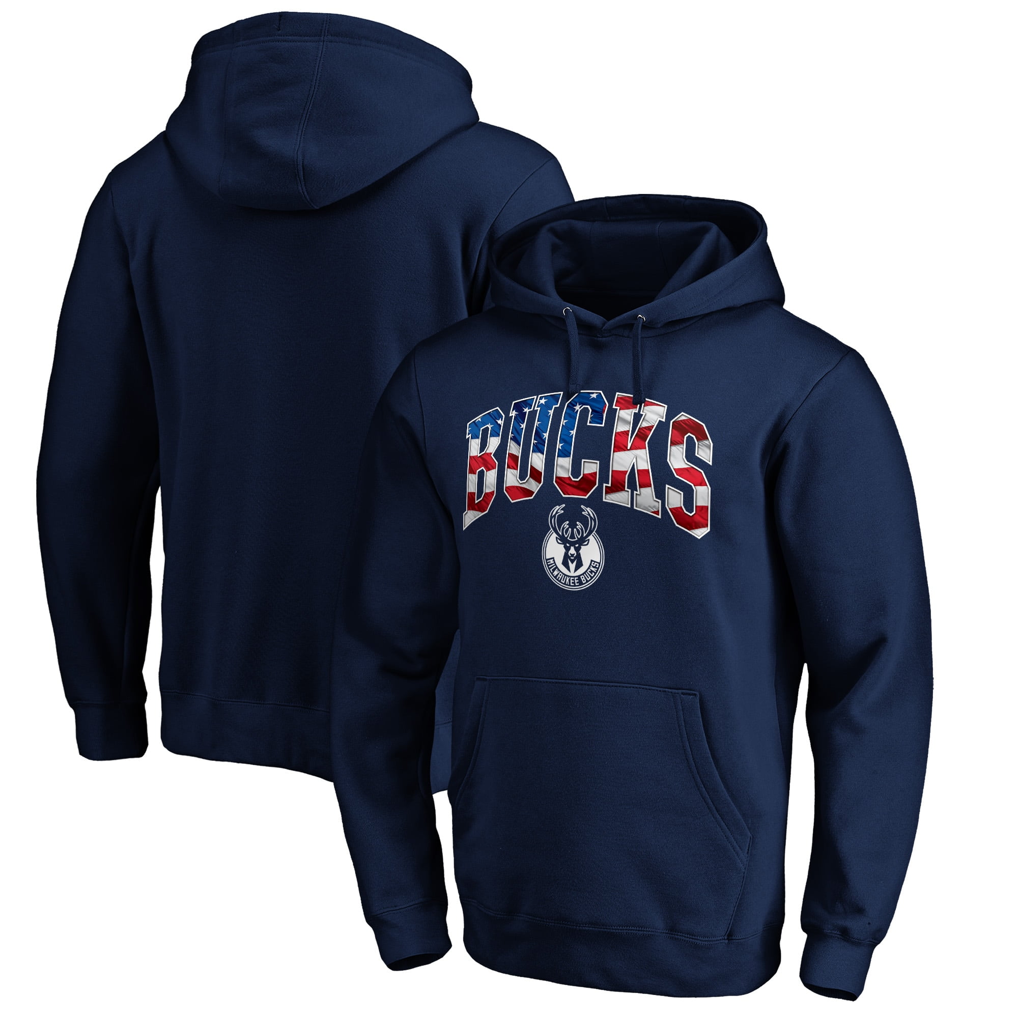 Men's Navy Milwaukee Bucks Banner Wave Pullover Hoodie - Walmart.com