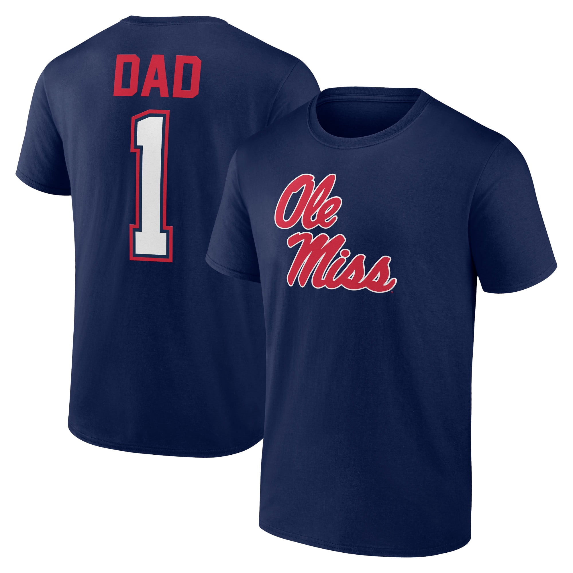 Men's Navy Ole Miss Rebels Father's Day #1 Dad T-Shirt - Walmart.com