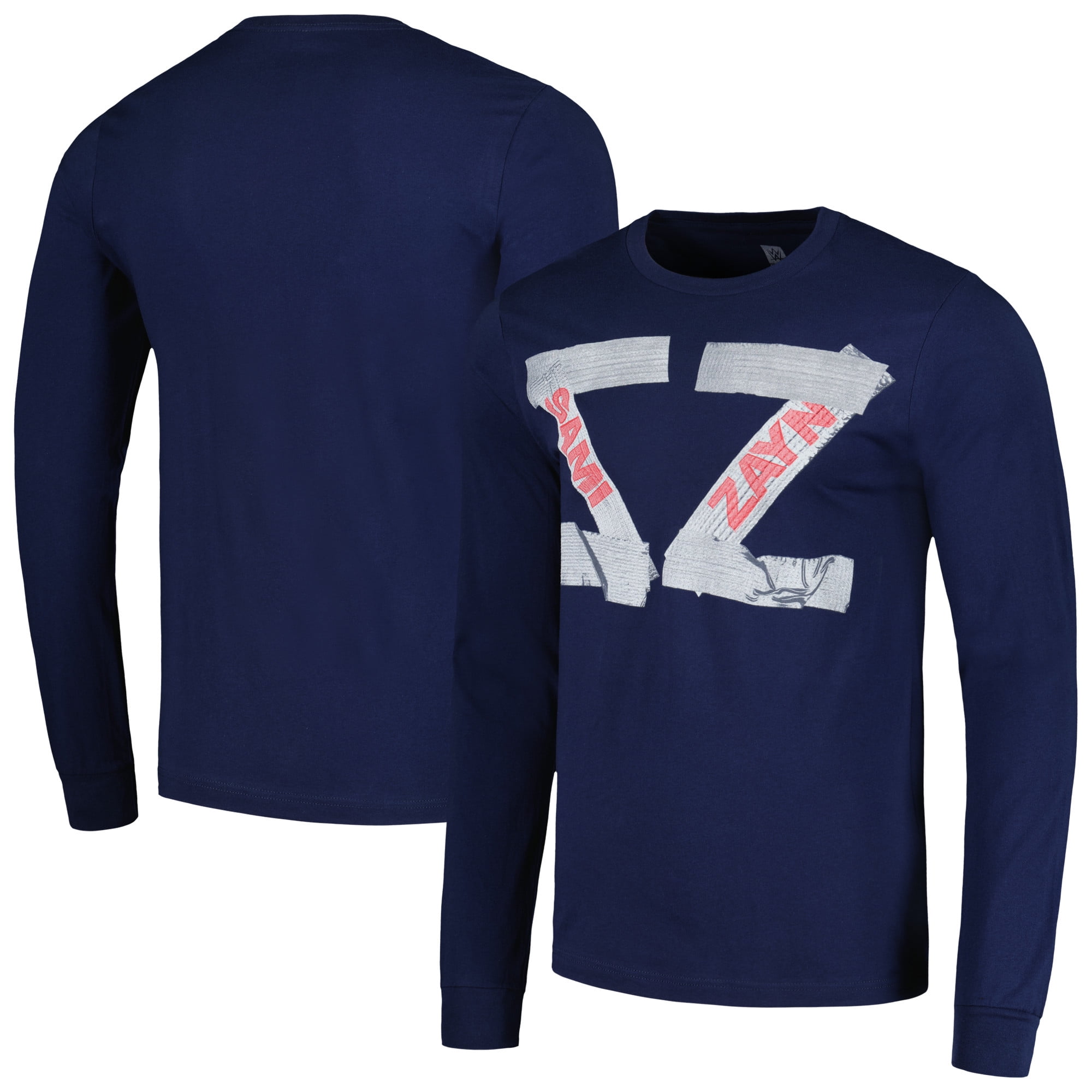 Men's Navy Sami Zayn Duct Tape Long Sleeve T-Shirt - Walmart.com