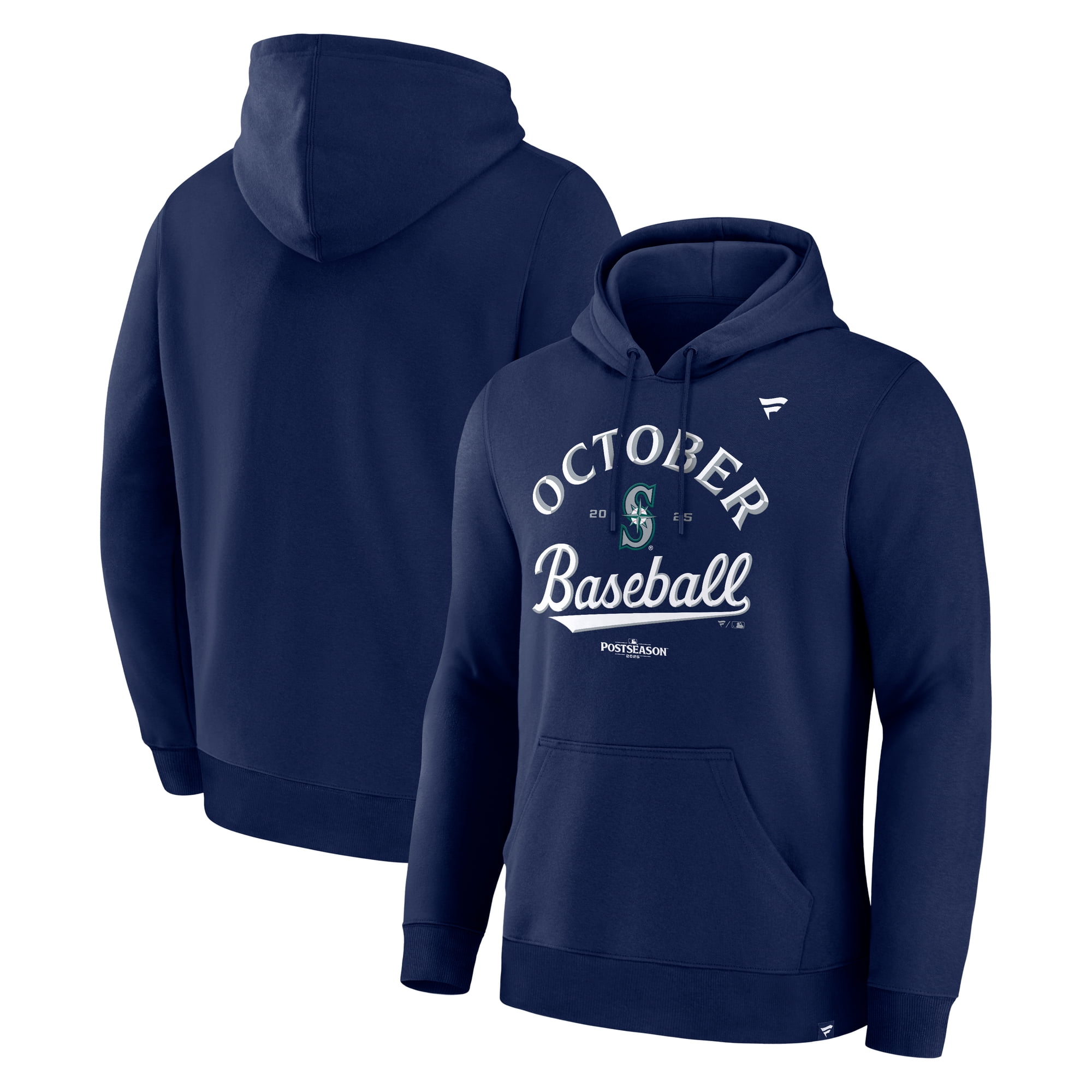 Men's Navy Seattle Mariners 2025 MLB Postseason Locker Room Hoodie ...