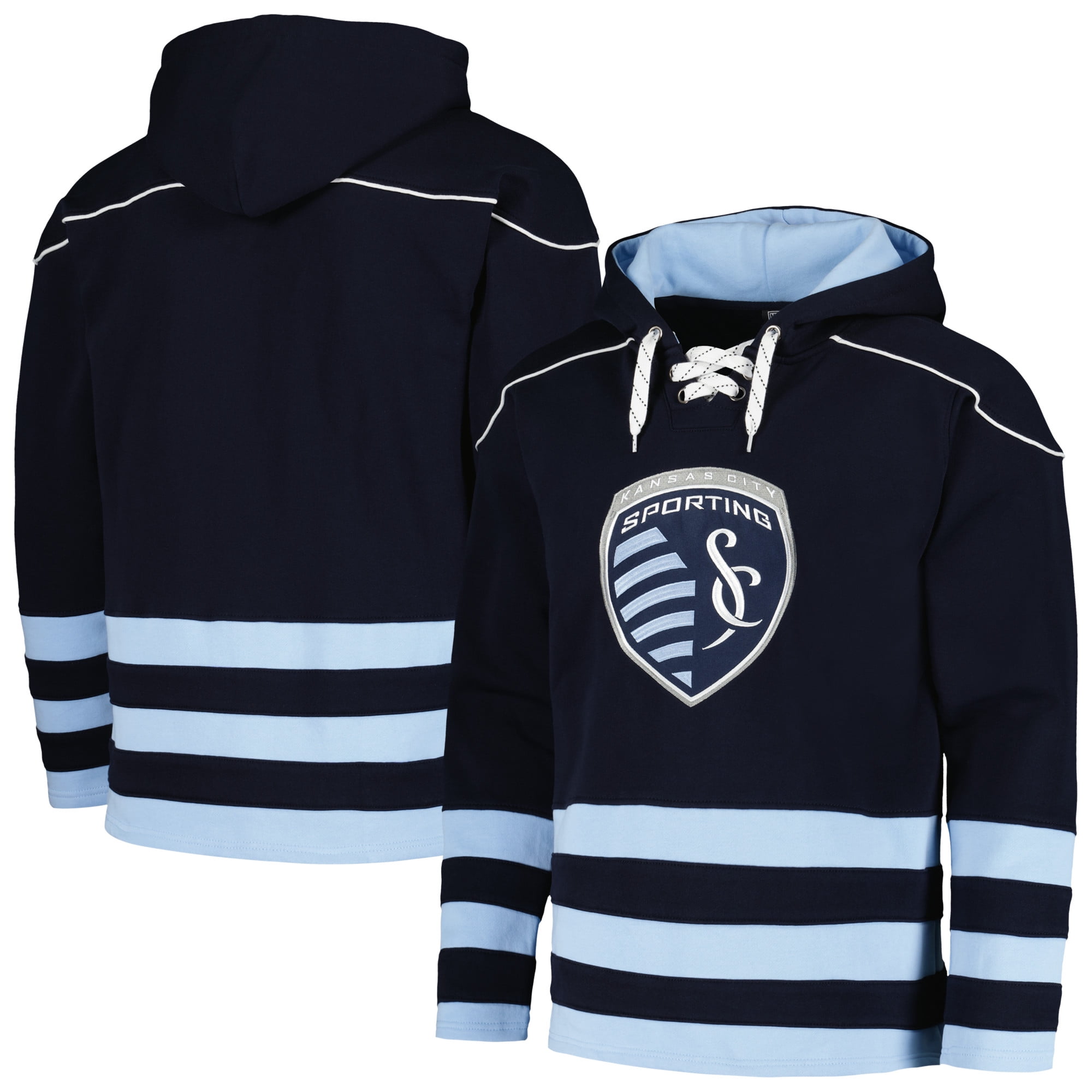 Men's Navy Sporting Kansas City Hockey Pullover Hoodie - Walmart.com