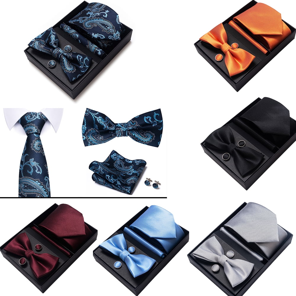 Men's Neck Bow Tie Set Gift Box 5-Piece Set Neckties Business Dress ...