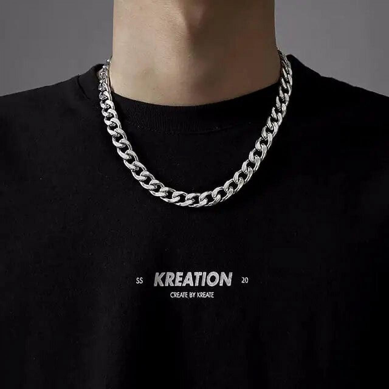 Men‘s Necklace Thick Chain Cuban Chain Necklace Men‘s Fashion Street ...