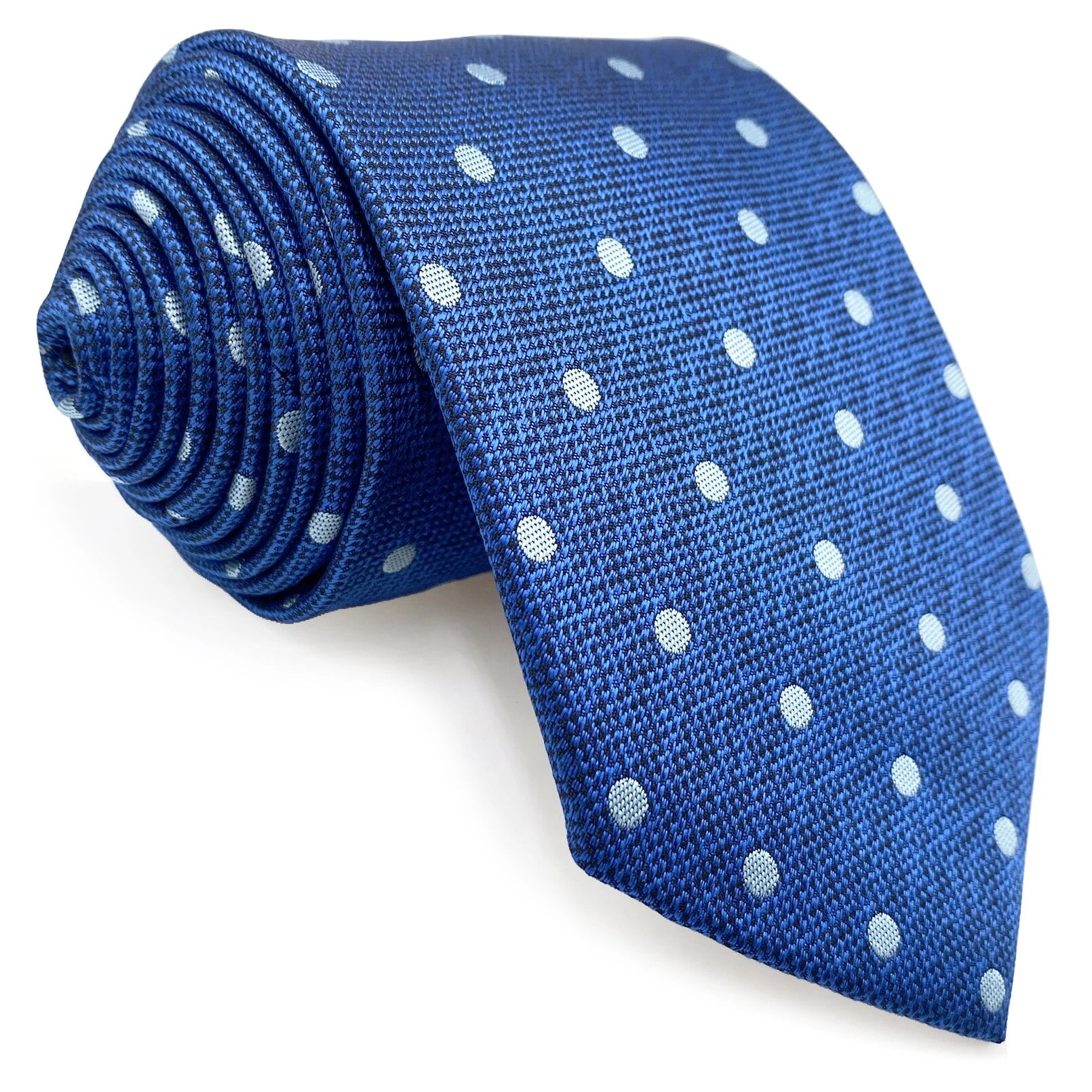 Men's Necktie Dotty Tie Blue Dots Azure Formal Jacquard Woven Extra ...