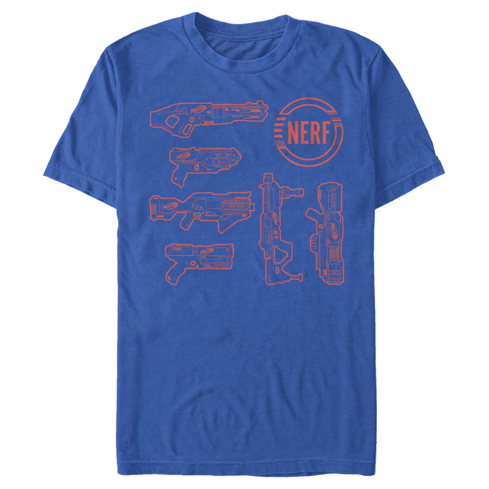 Men's Nerf Favorite Blaster Outline Graphic Tee Royal Blue Medium ...