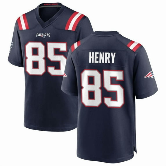 Men's New England Henry 85 Navy Sports Player Game Stitched Name Number ...