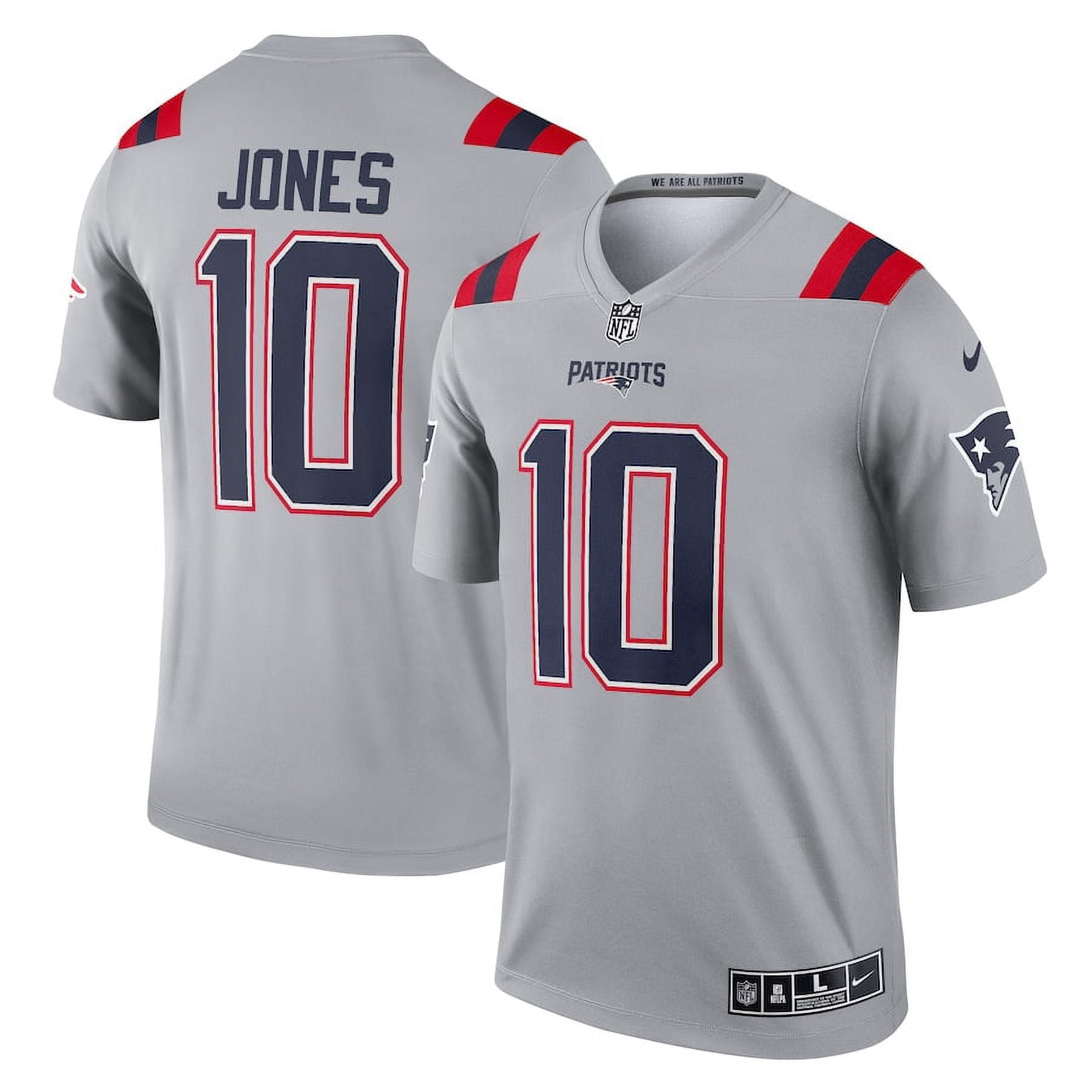Men's New_England_Patriots Mac Jones Gray Inverted Legend Jersey ...