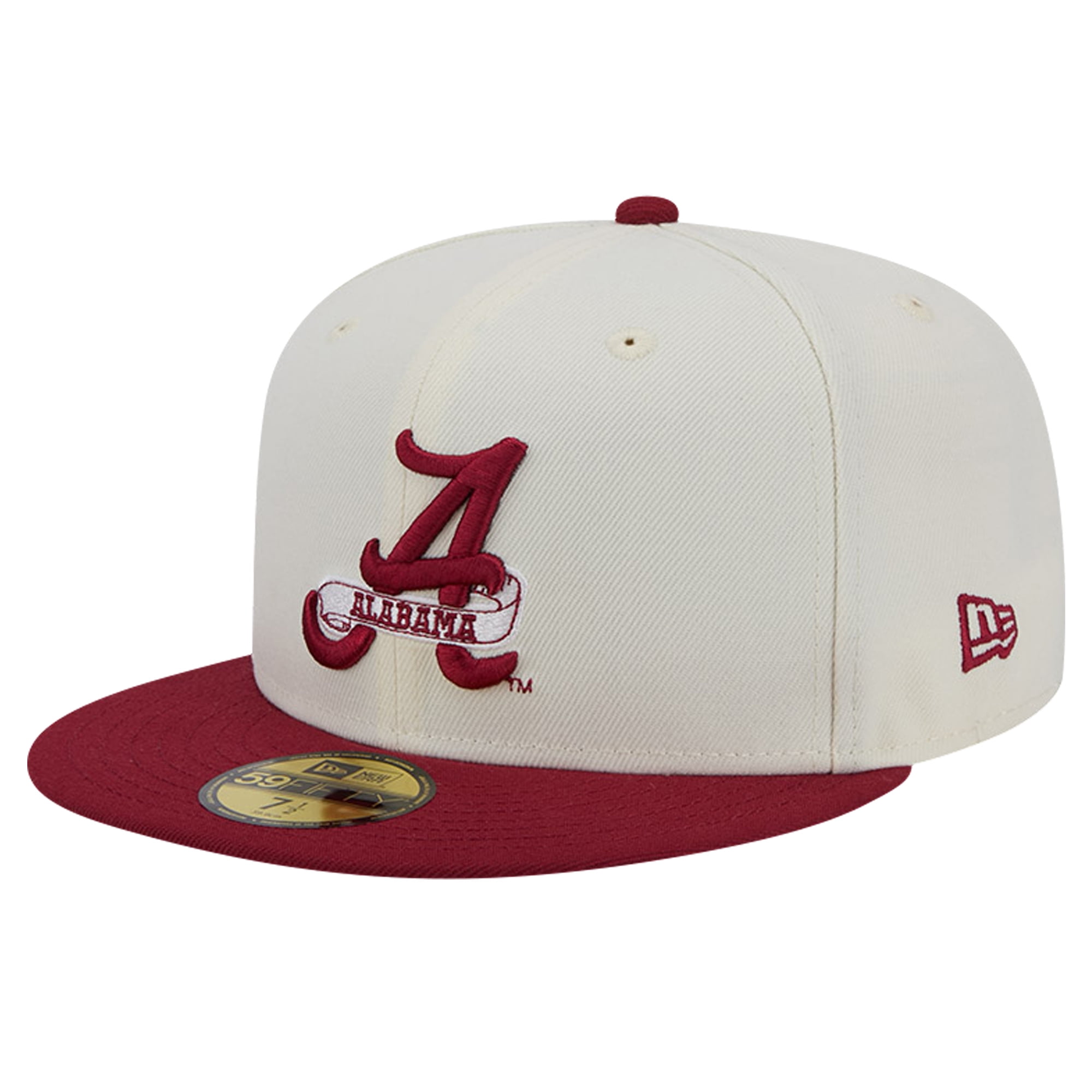 Men's New Era Alabama Crimson Tide Chrome White Vintage 59FIFTY Fitted ...
