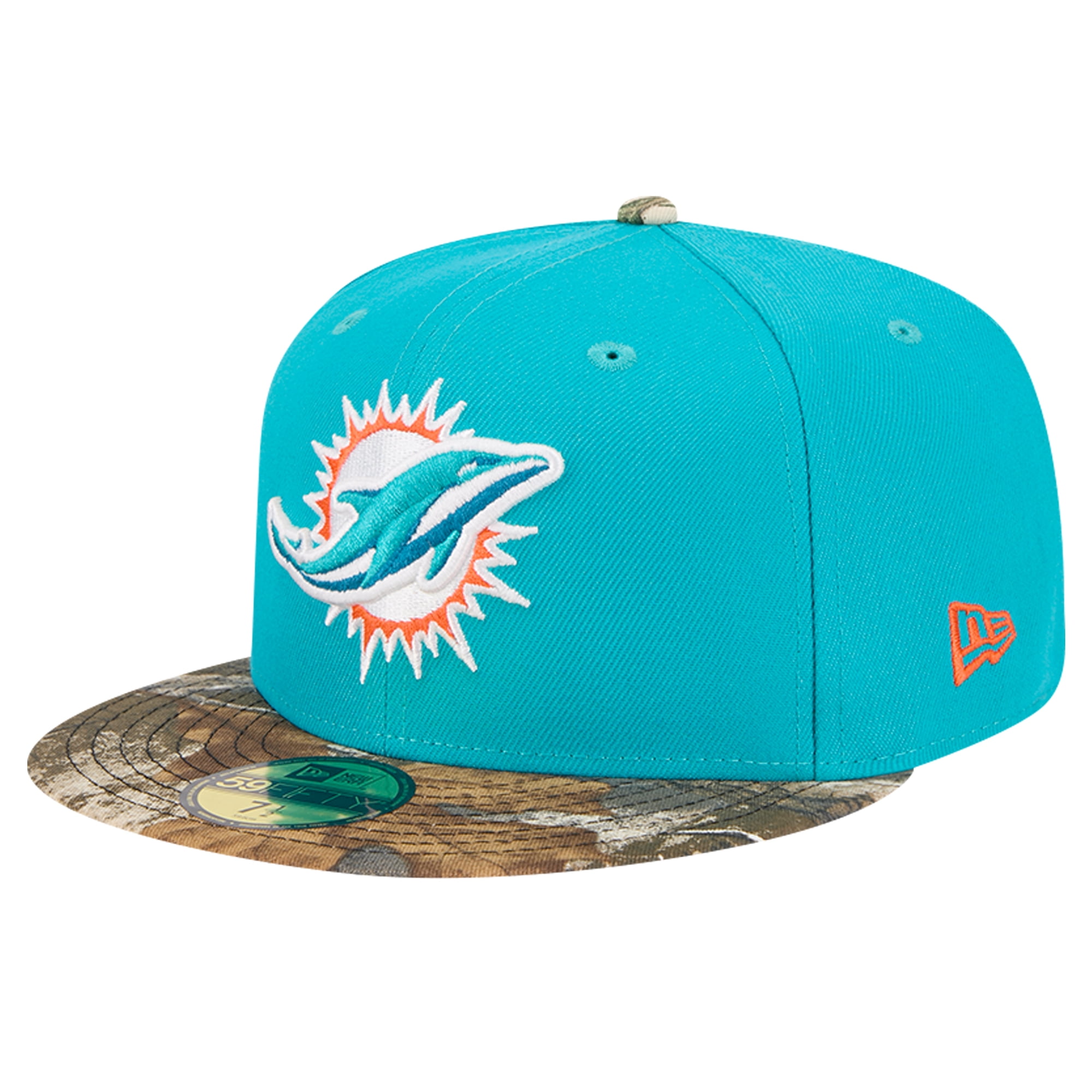 Men's New Era Aqua Miami Dolphins Active Two-Tone Camo 59FIFTY Fitted ...