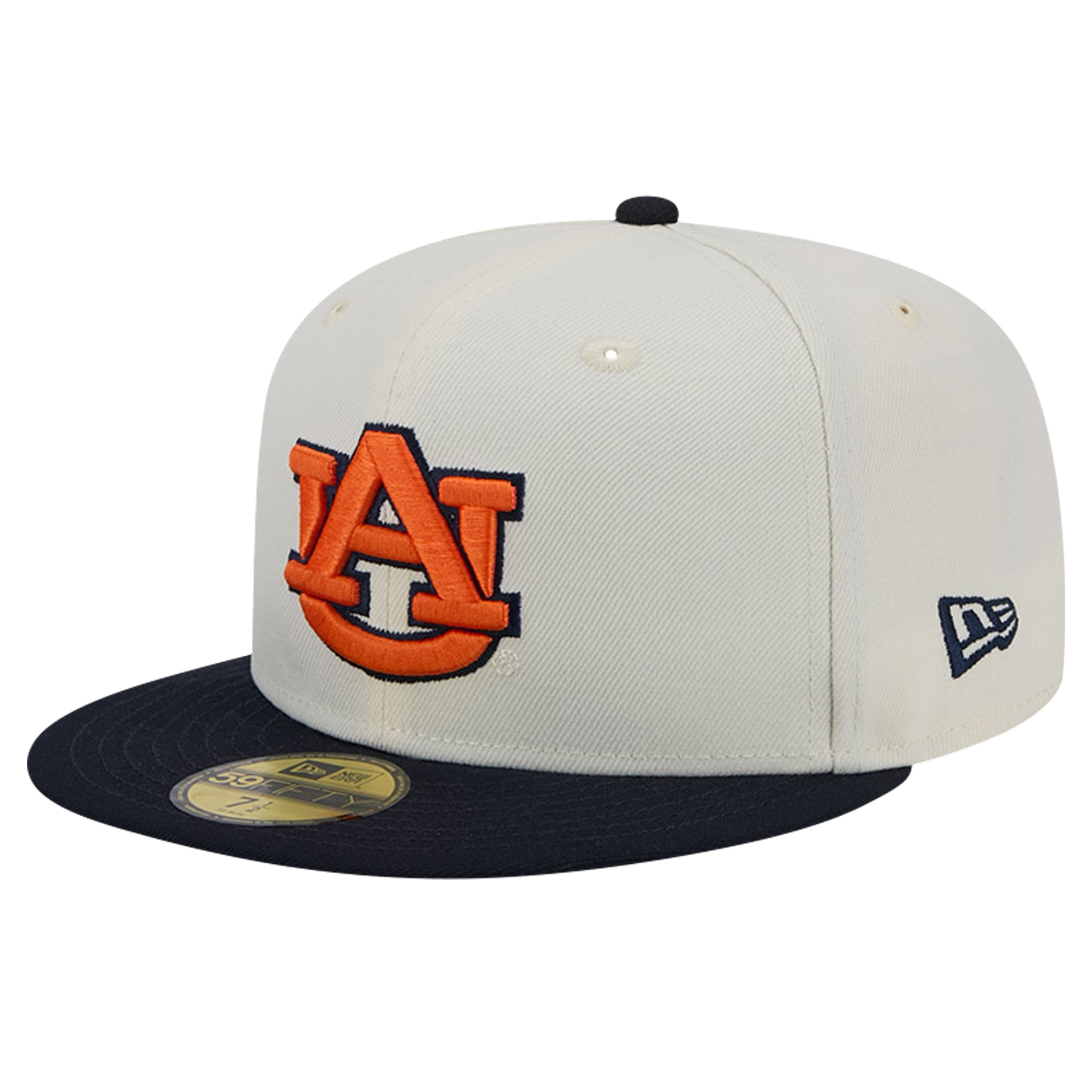 Men's New Era Auburn Tigers Chrome White Vintage 59FIFTY Fitted Hat ...