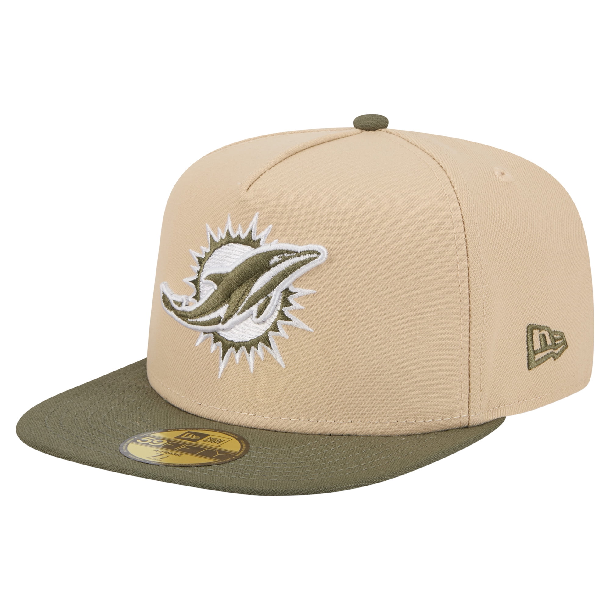 Men's New Era Beige/Olive Miami Dolphins Color Pack A-Frame 59FIFTY Fitted Hat - Walmart.com