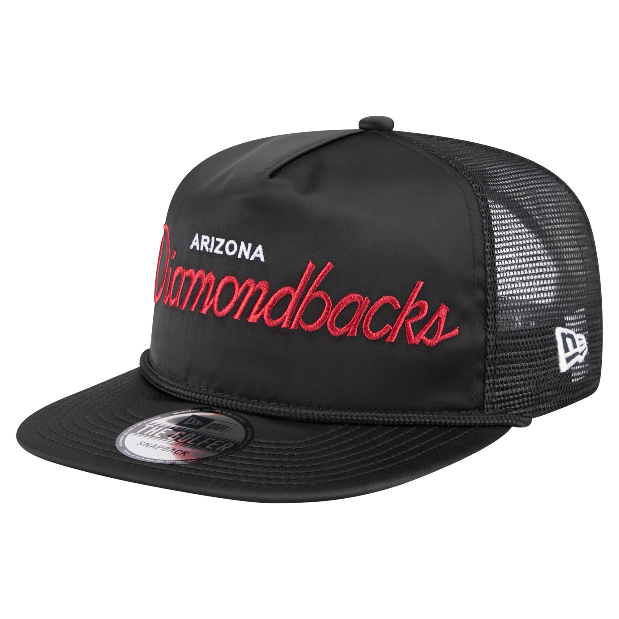 Men's New Era Black Arizona Diamondbacks Retro Satin Script Golfer ...