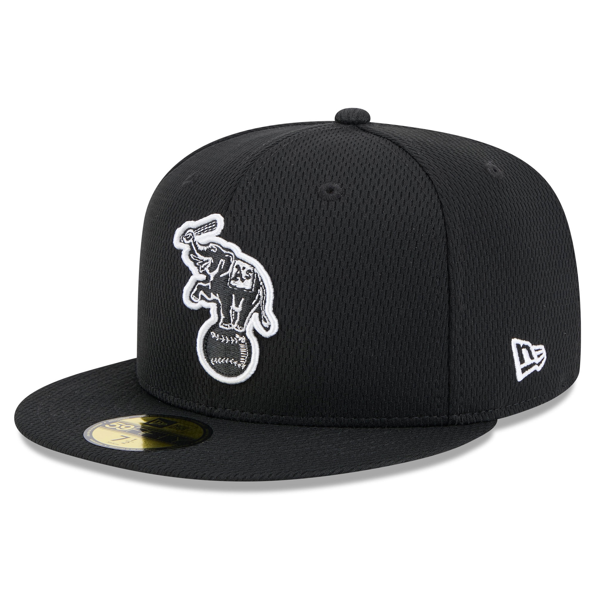 Men's New Era Black Athletics 2025 MLB Clubhouse 59FIFTY Fitted Hat ...