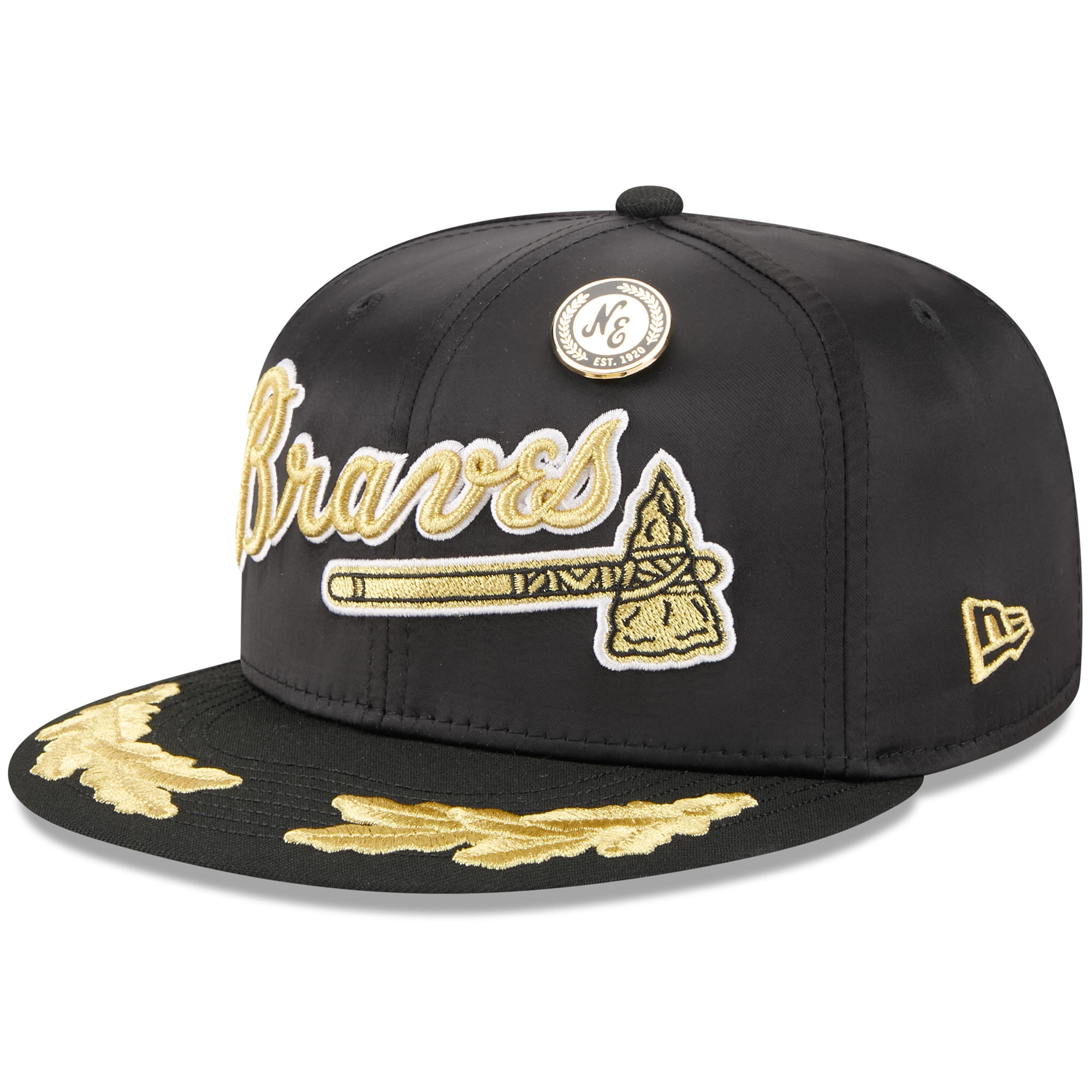 Men's New Era Black Atlanta Braves 2025 59FIFTY Day Gold Leaf 59FIFTY ...