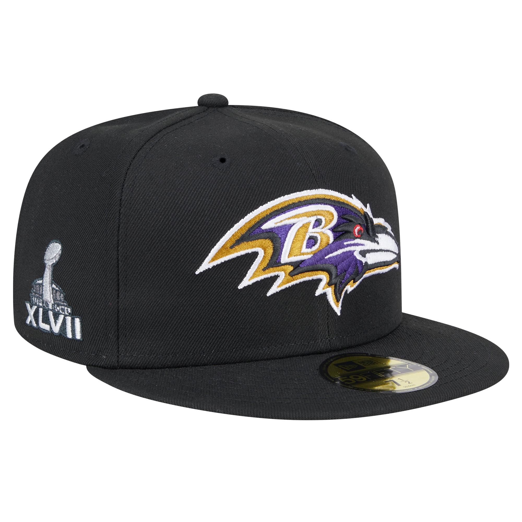 Men's New Era Black Baltimore Ravens Main Patch 59FIFTY Fitted Hat ...
