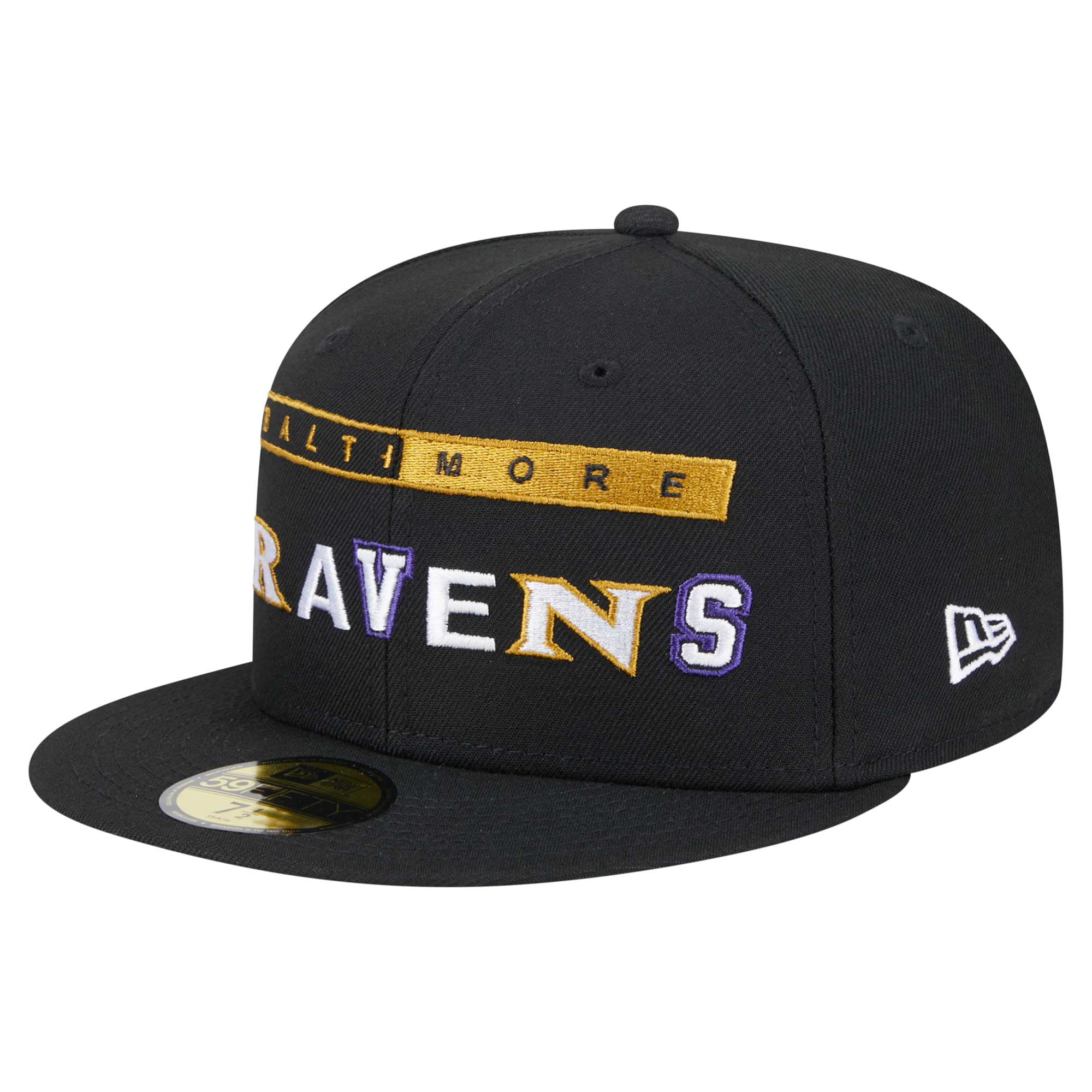 Men's New Era Black Baltimore Ravens Ransom 59FIFTY Fitted Hat ...