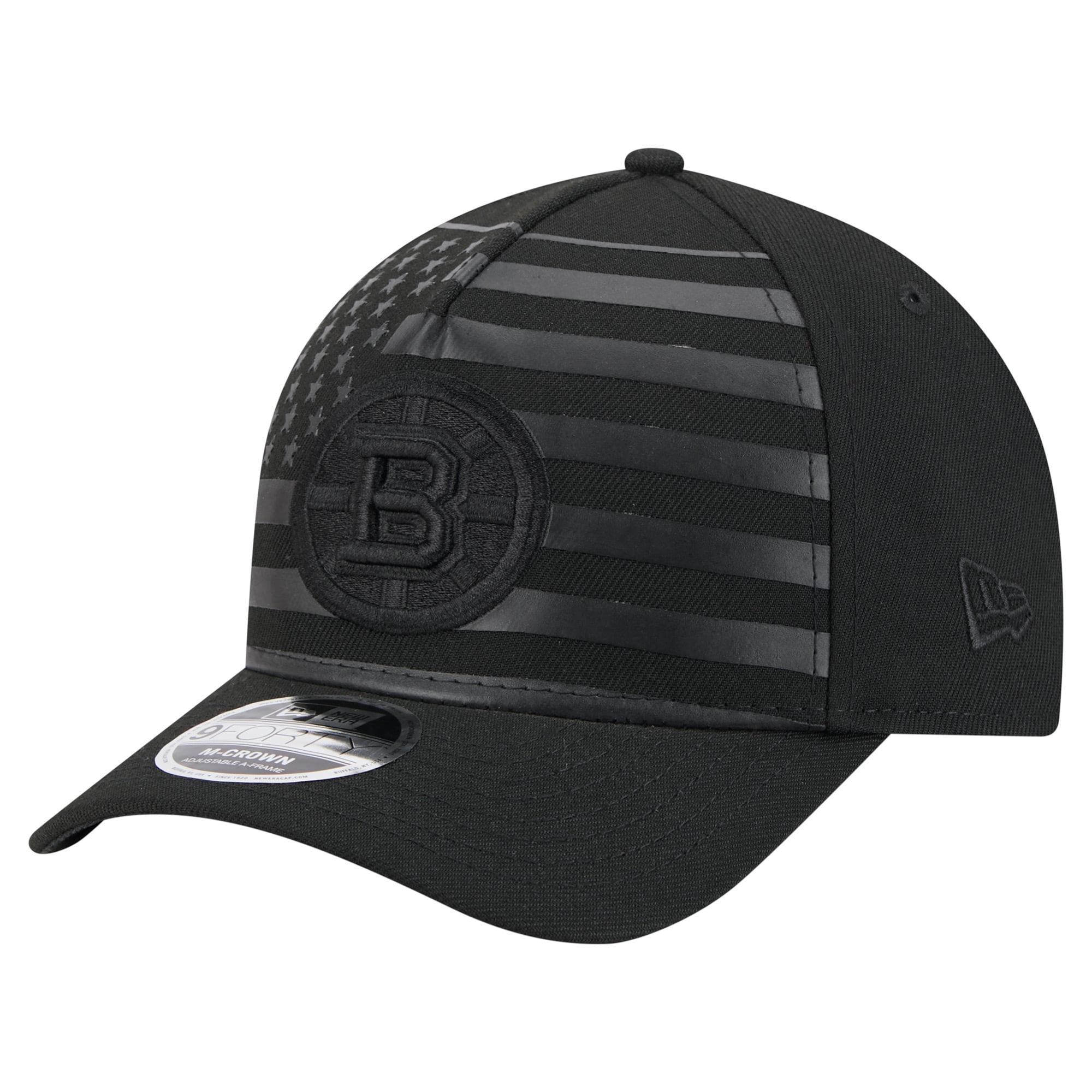 Men's-New Era Black Boston Bruins Game Day Stealth Flag 9FORTY A-Frame ...
