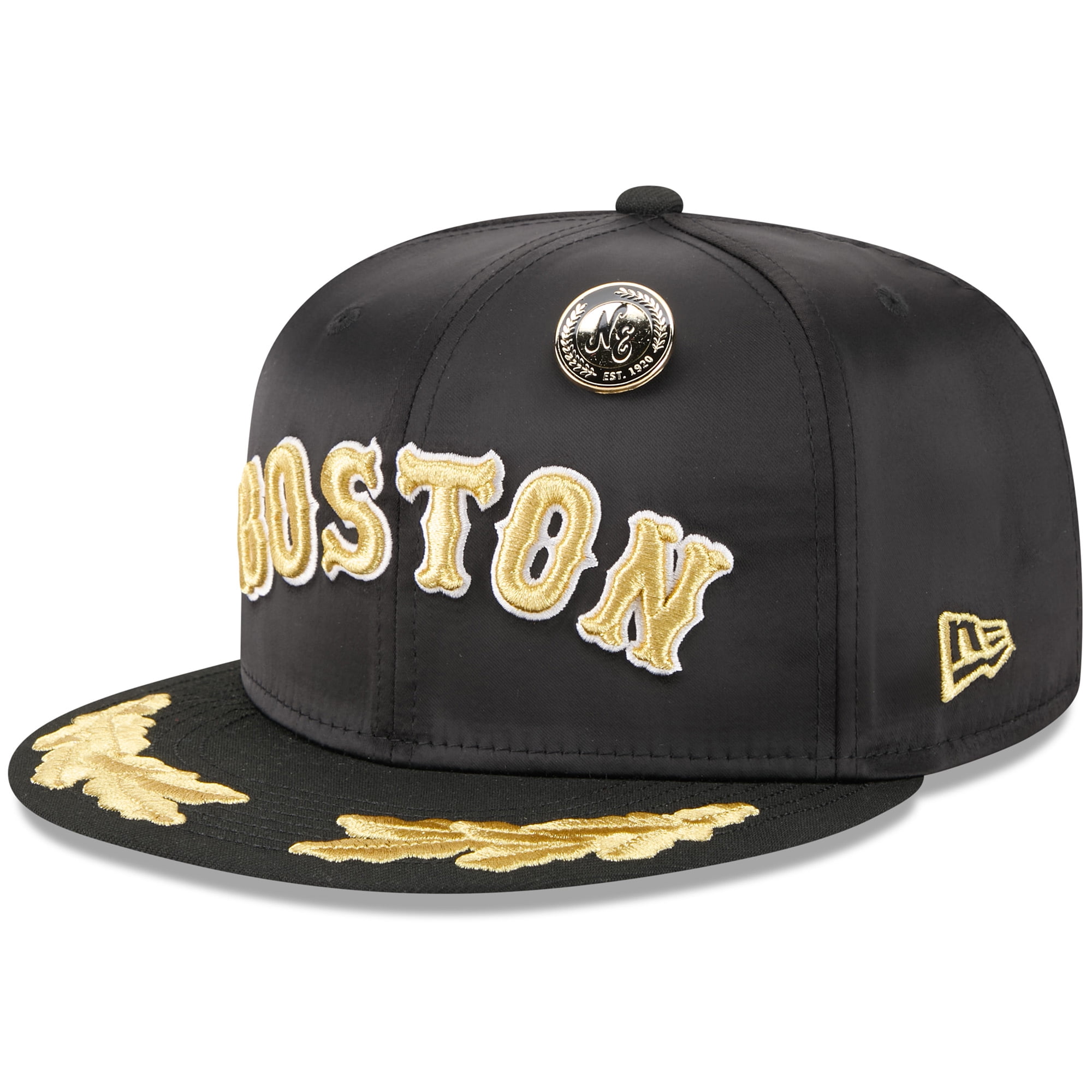 Men's New Era Black Boston Red Sox 2025 59FIFTY Day Gold Leaf 59FIFTY ...