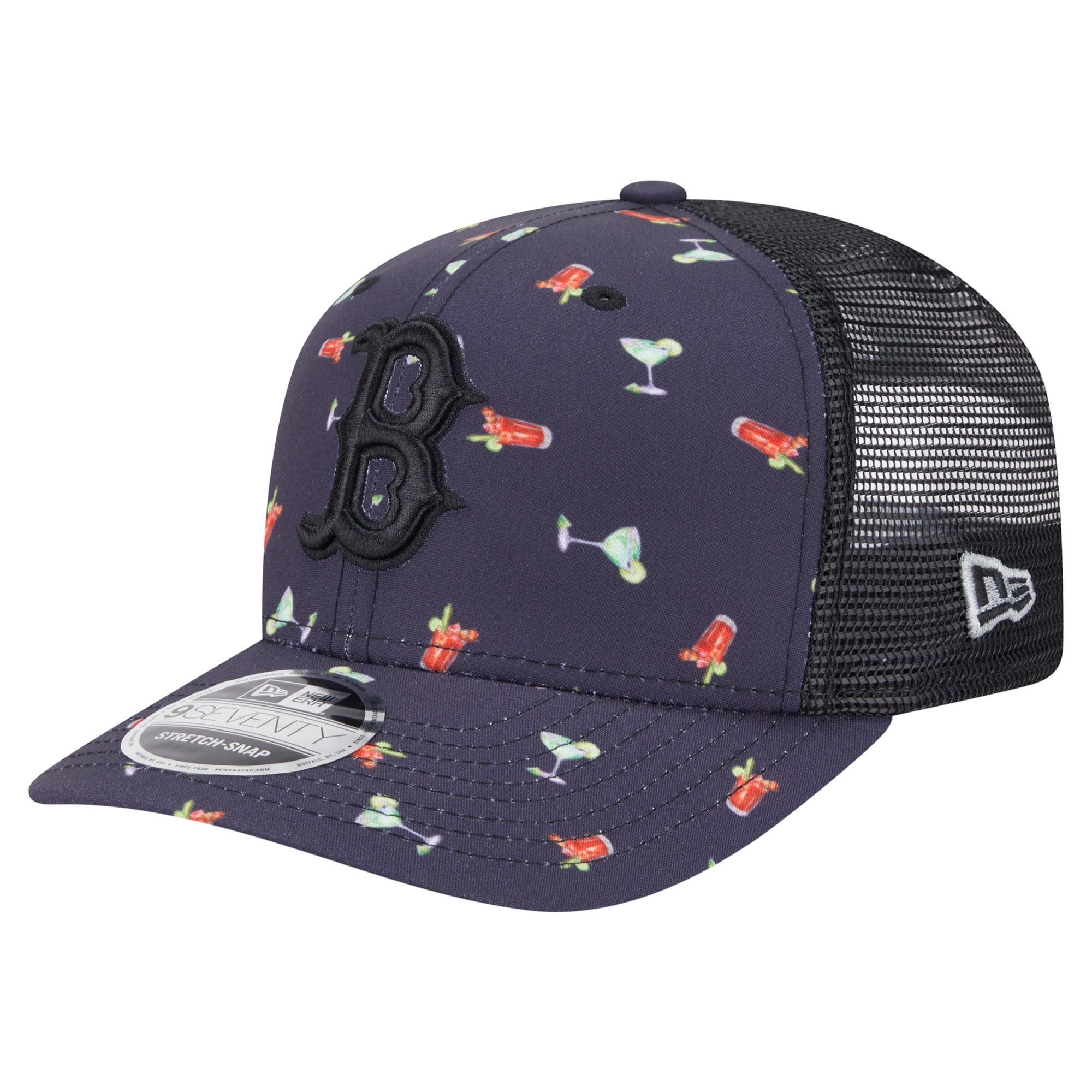 Men's New Era Black Boston Red Sox Adventure Drinks Pattern 9SEVENTY ...