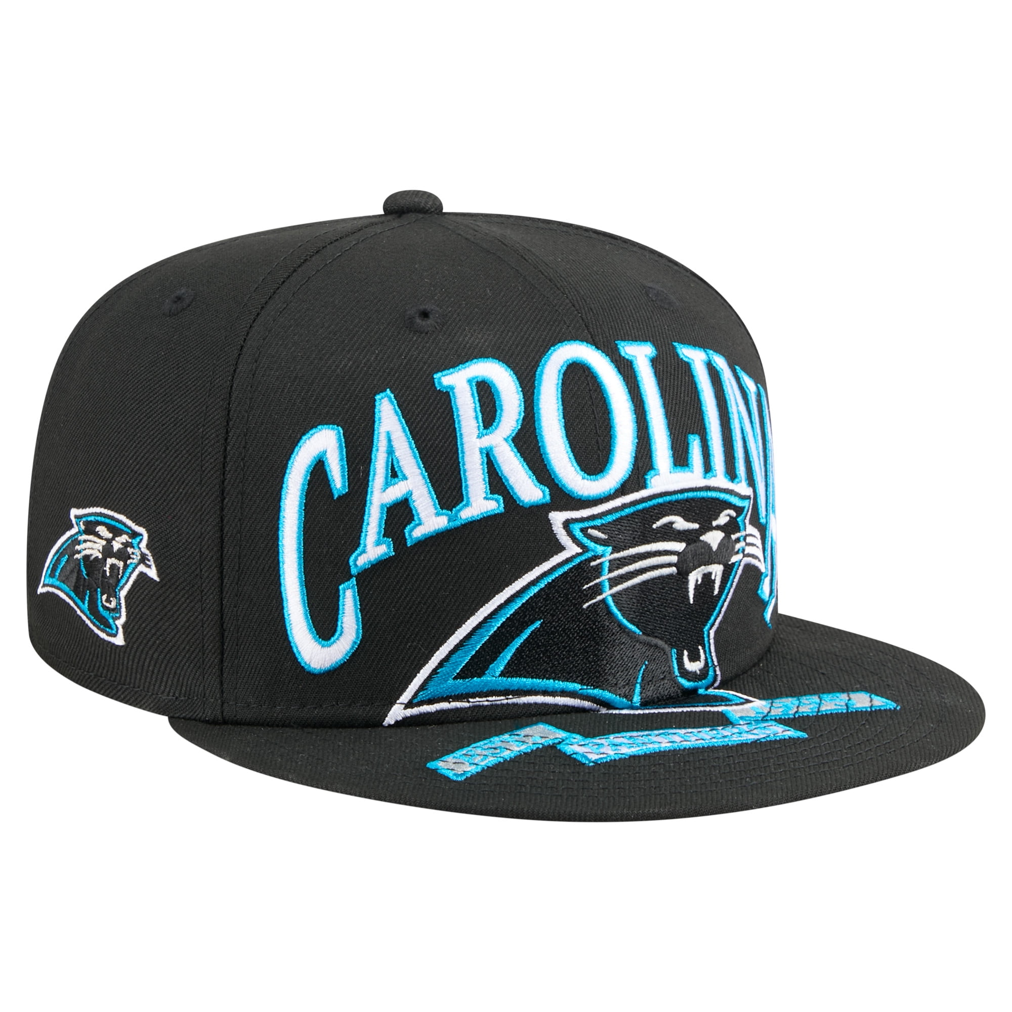 Men's New Era Black Carolina Panthers Throwback Oversized 59FIFTY ...