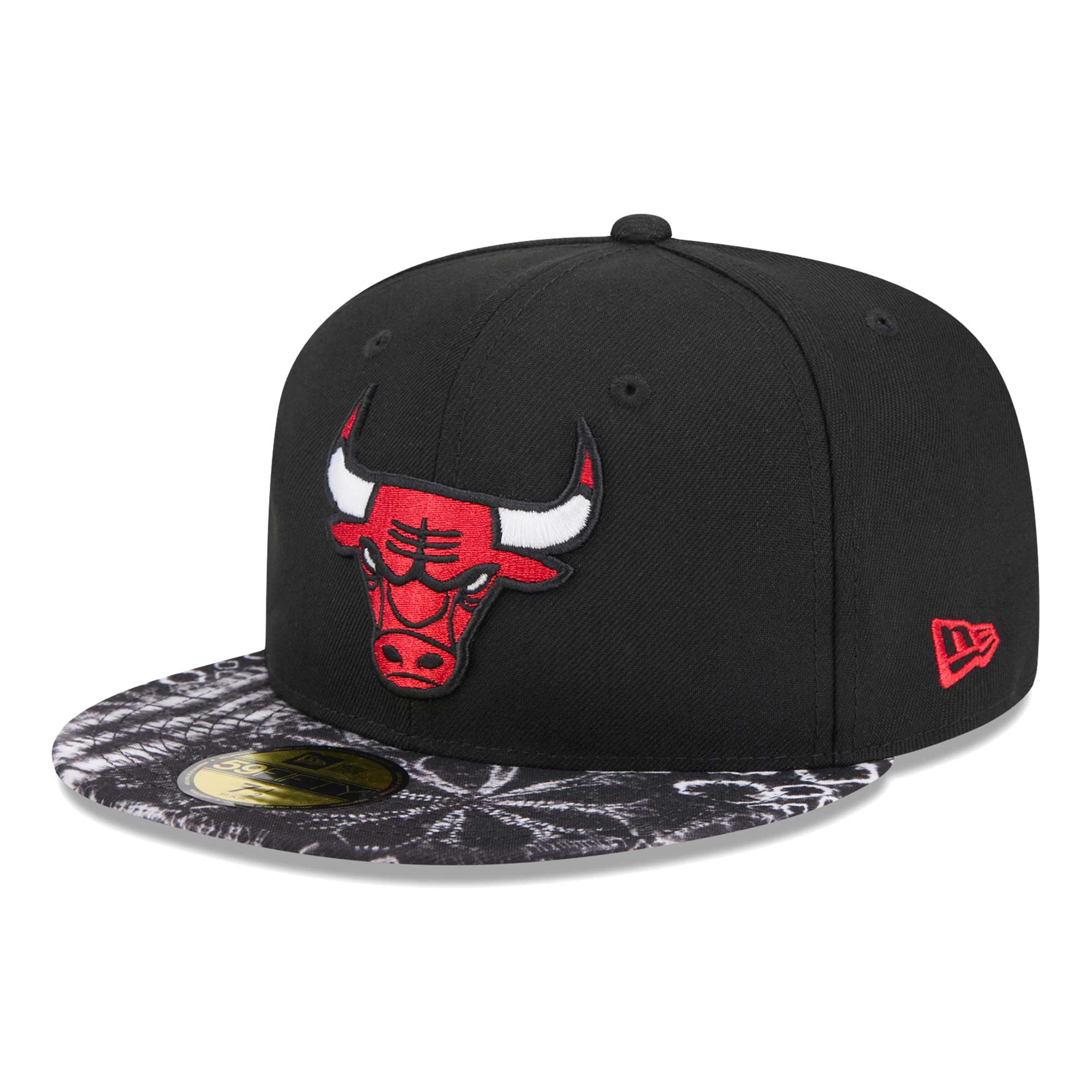 Men's New Era Black Chicago Bulls Coral Reef Visor 59FIFTY Fitted Hat ...
