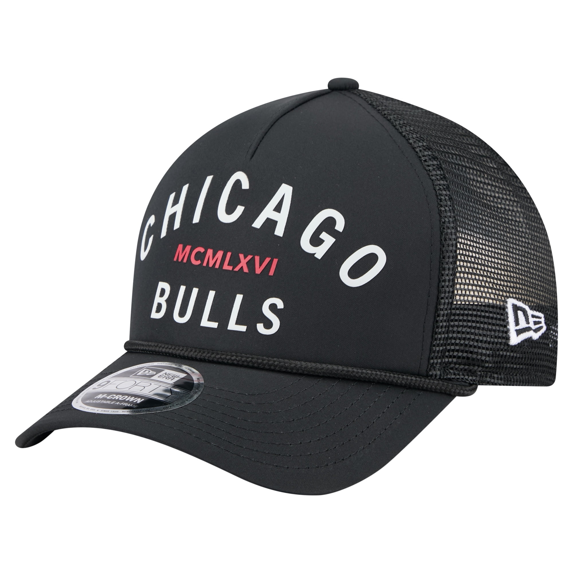 Men's-New Era Black Chicago Bulls Minimalist 9FORTY M-Crown Adjustable ...