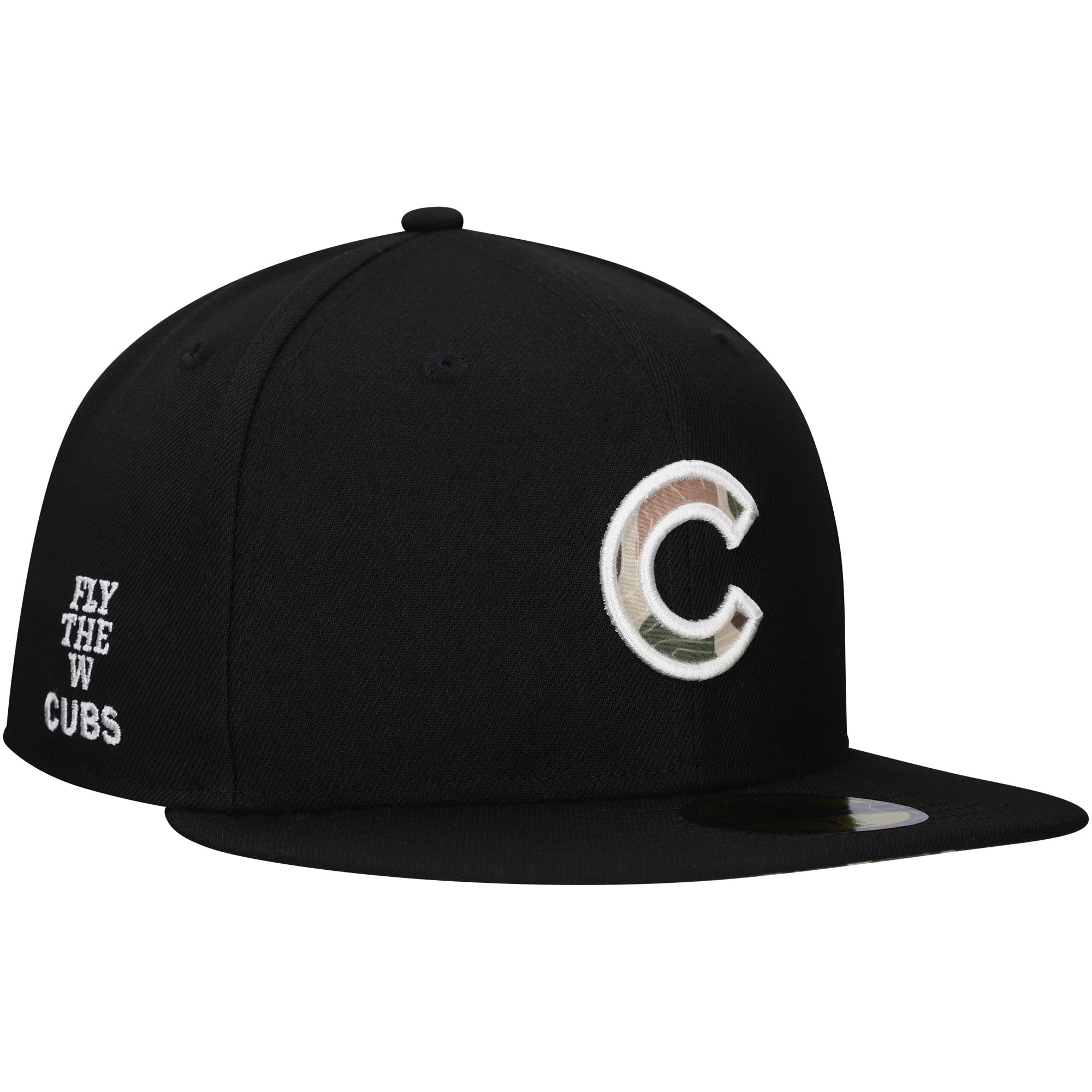 Men's New Era Black Chicago Cubs Troop Chant Camo Undervisor 59FIFTY ...