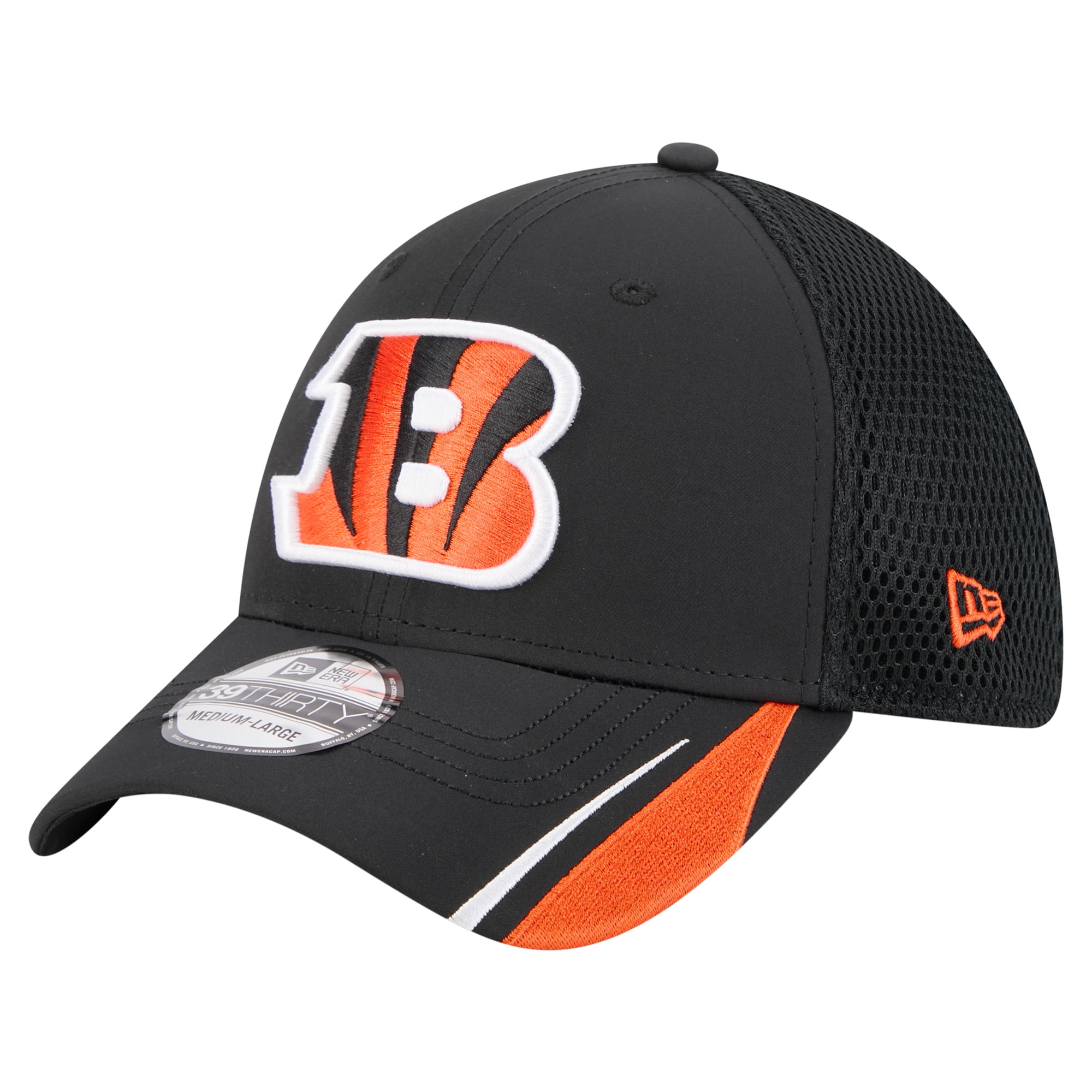 Men's New Era Black Cincinnati Bengals Game Day Linear 39THIRTY Flex ...