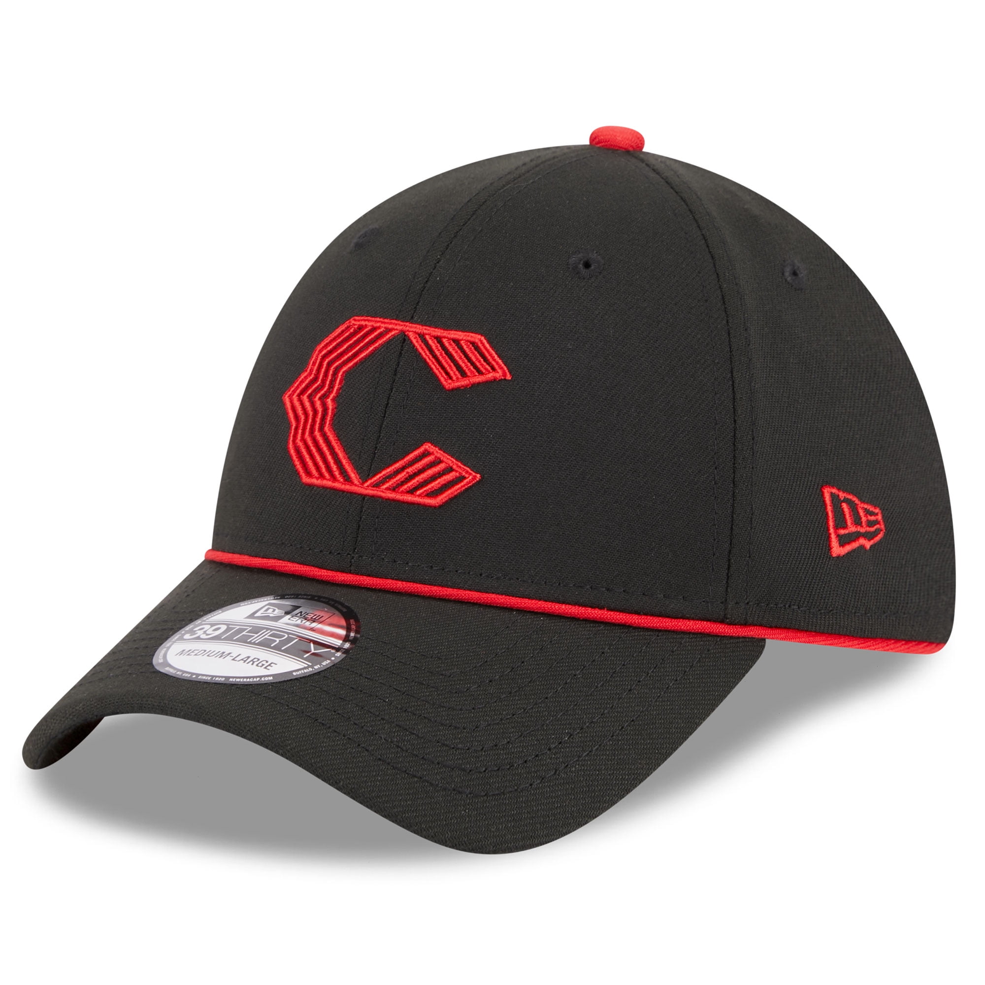Men's New Era Black Cincinnati Reds 2023 City Connect 39THIRTY Flex Fit ...