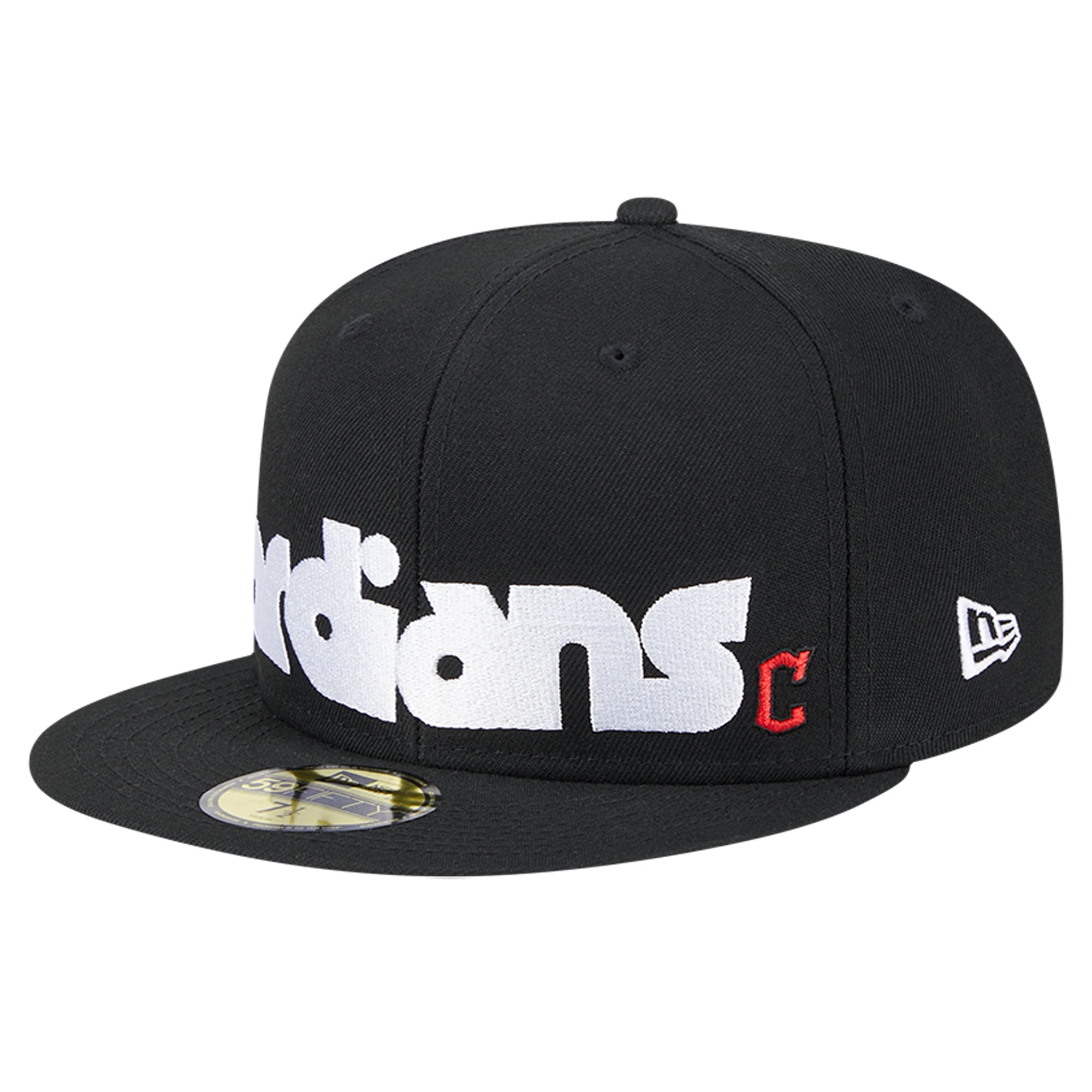 Men's New Era Black Cleveland Guardians Checkered Undervisor 59FIFTY ...