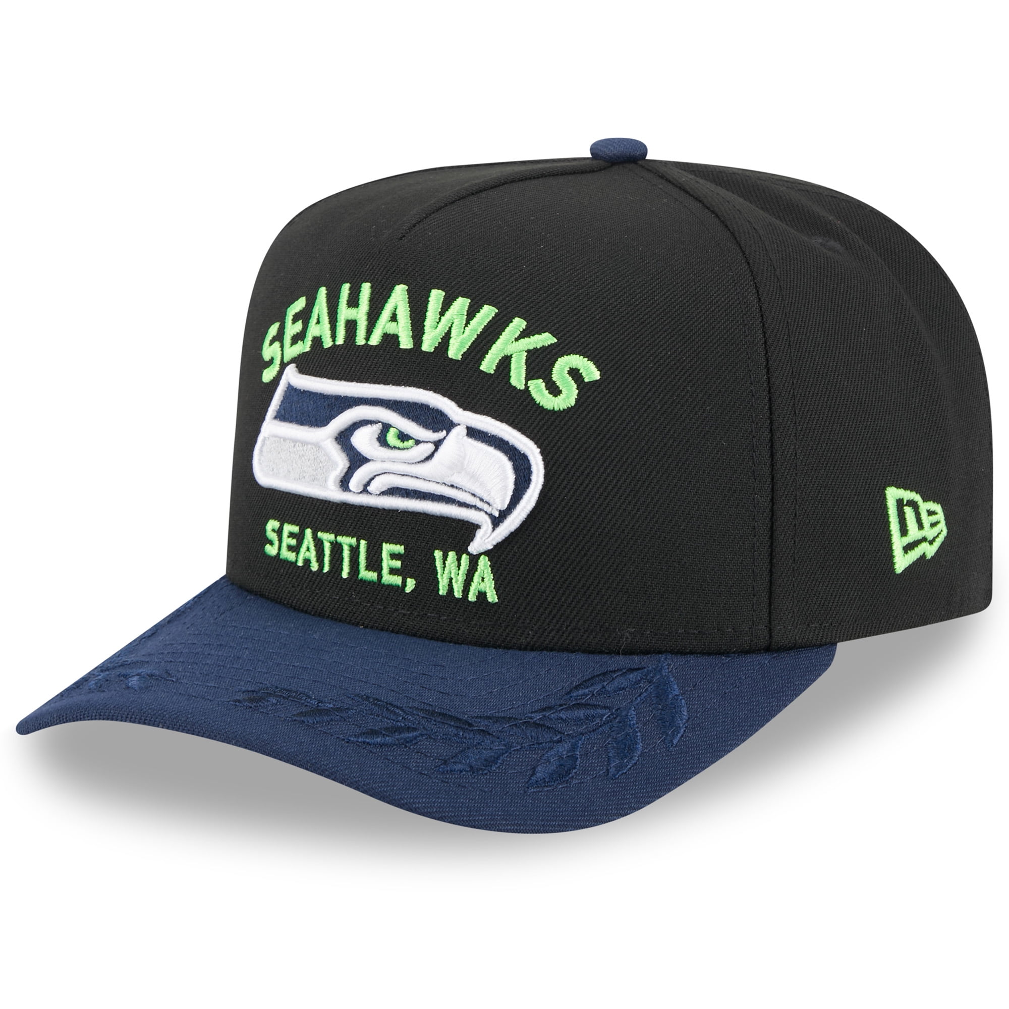 Men's New Era Black/College Navy Seattle Seahawks 2025 NFL Draft A ...