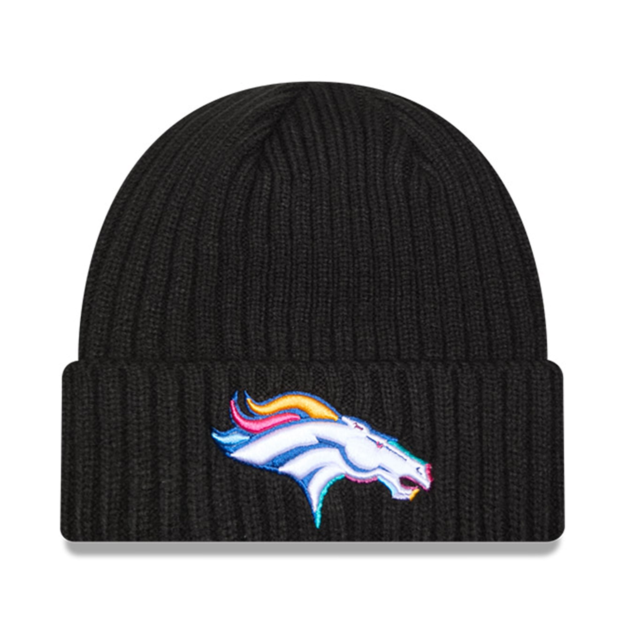 Men's New Era Black Denver Broncos 2024 NFL Crucial Catch Cuffed Knit ...