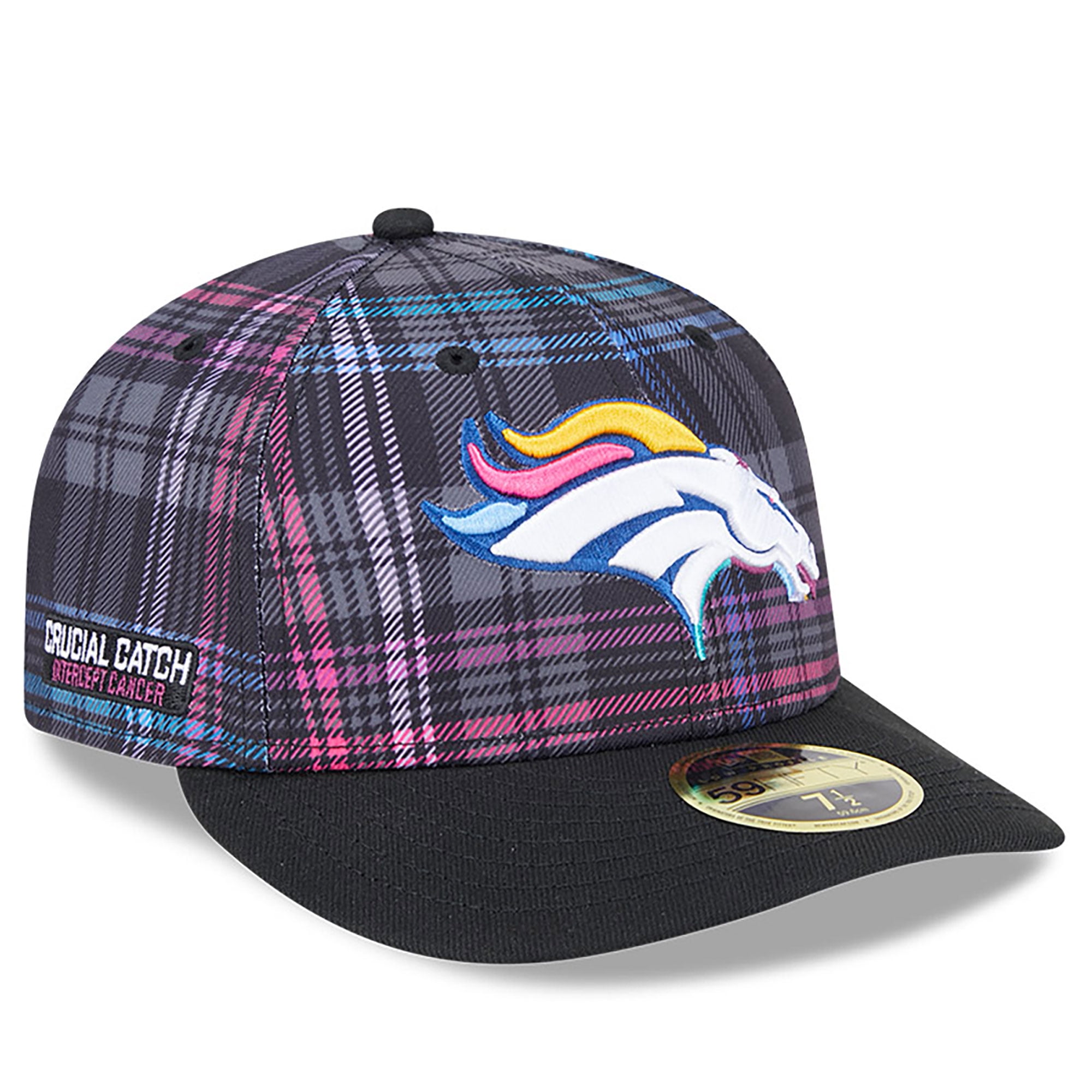 Men's New Era Black Denver Broncos 2024 NFL Crucial Catch Plaid Low ...