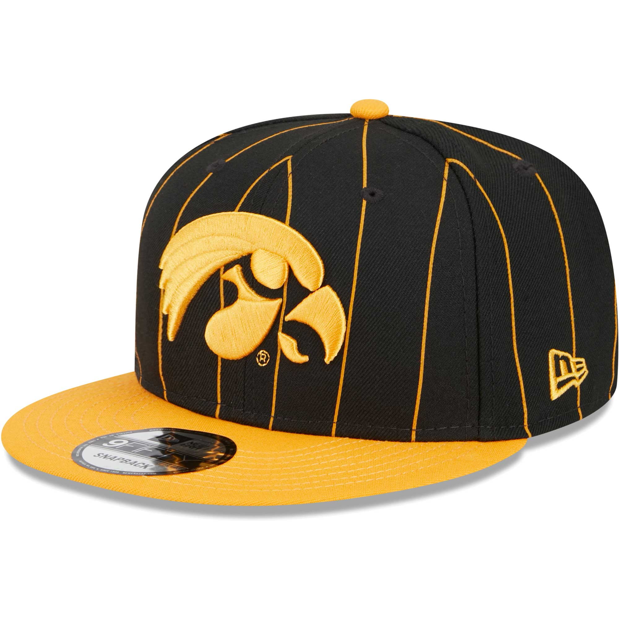 Men's New Era Black/Gold Iowa Hawkeyes Vintage 9FIFTY Snapback Hat ...