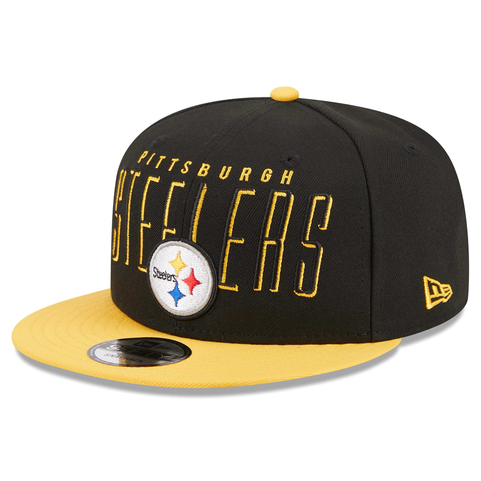 Men's New Era Black/Gold Pittsburgh Steelers Headline 9FIFTY Snapback ...