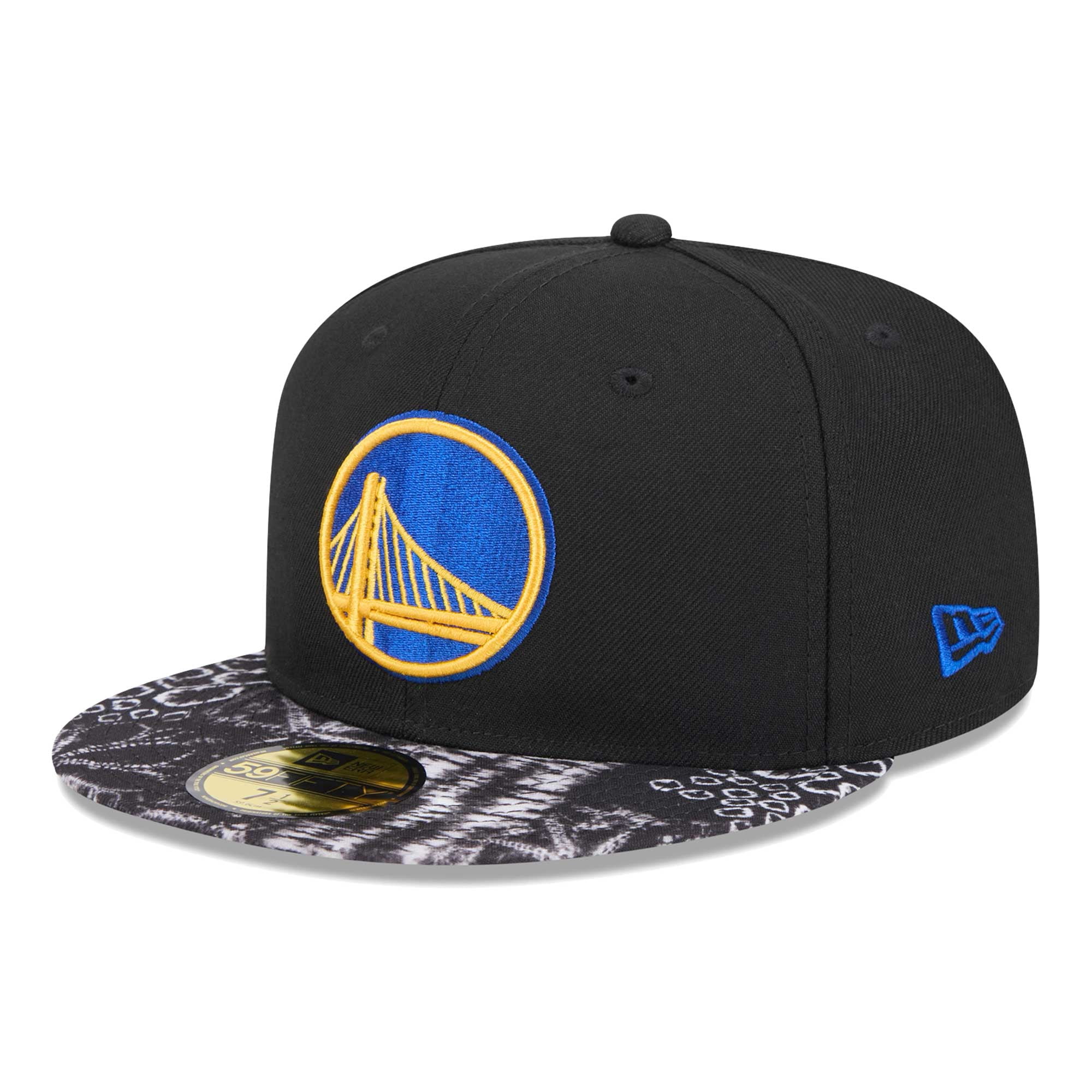 Men's New Era Black Golden State Warriors Coral Reef Visor 59FIFTY ...