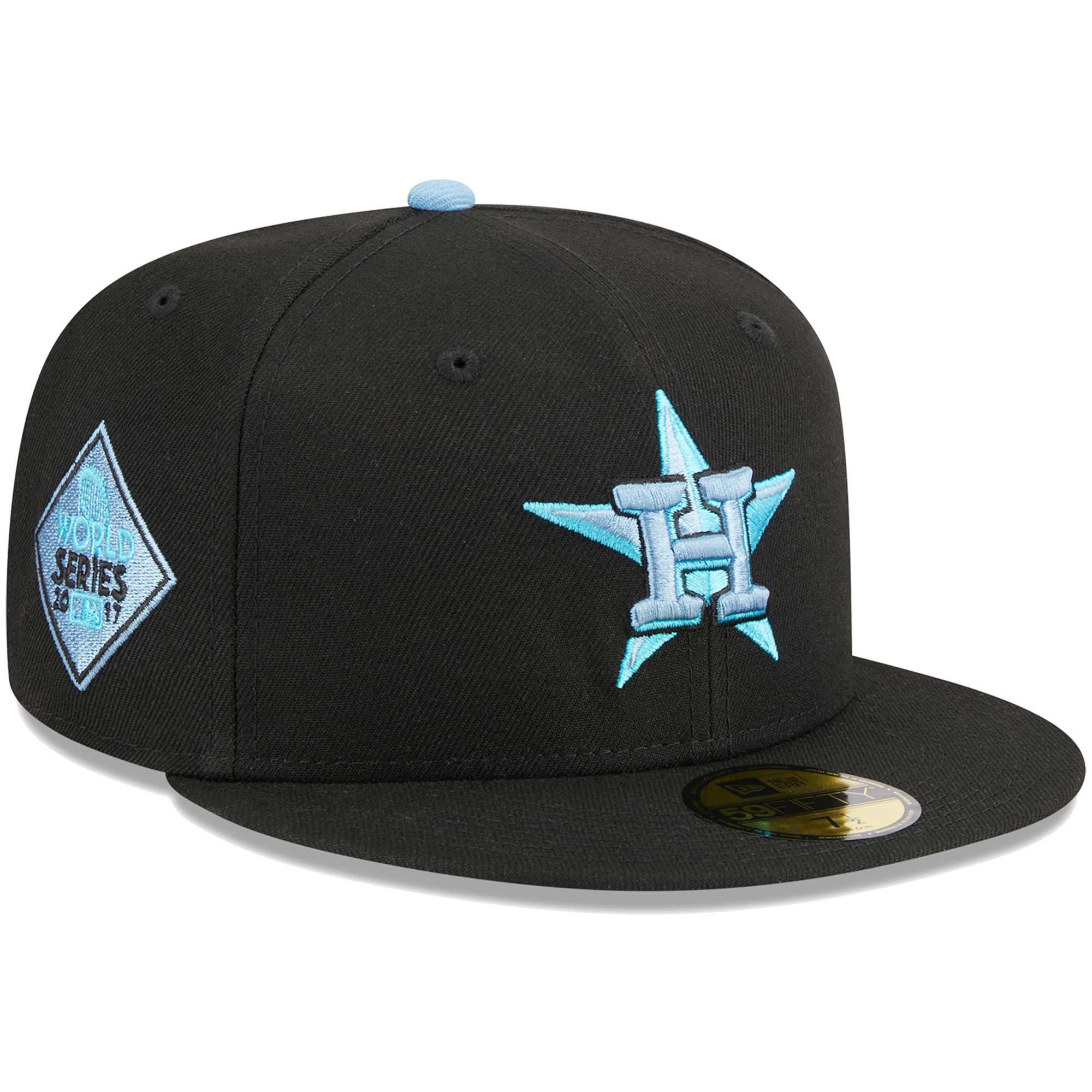Men's New Era Black Houston Astros Pastel Undervisor 59FIFTY Fitted Hat ...