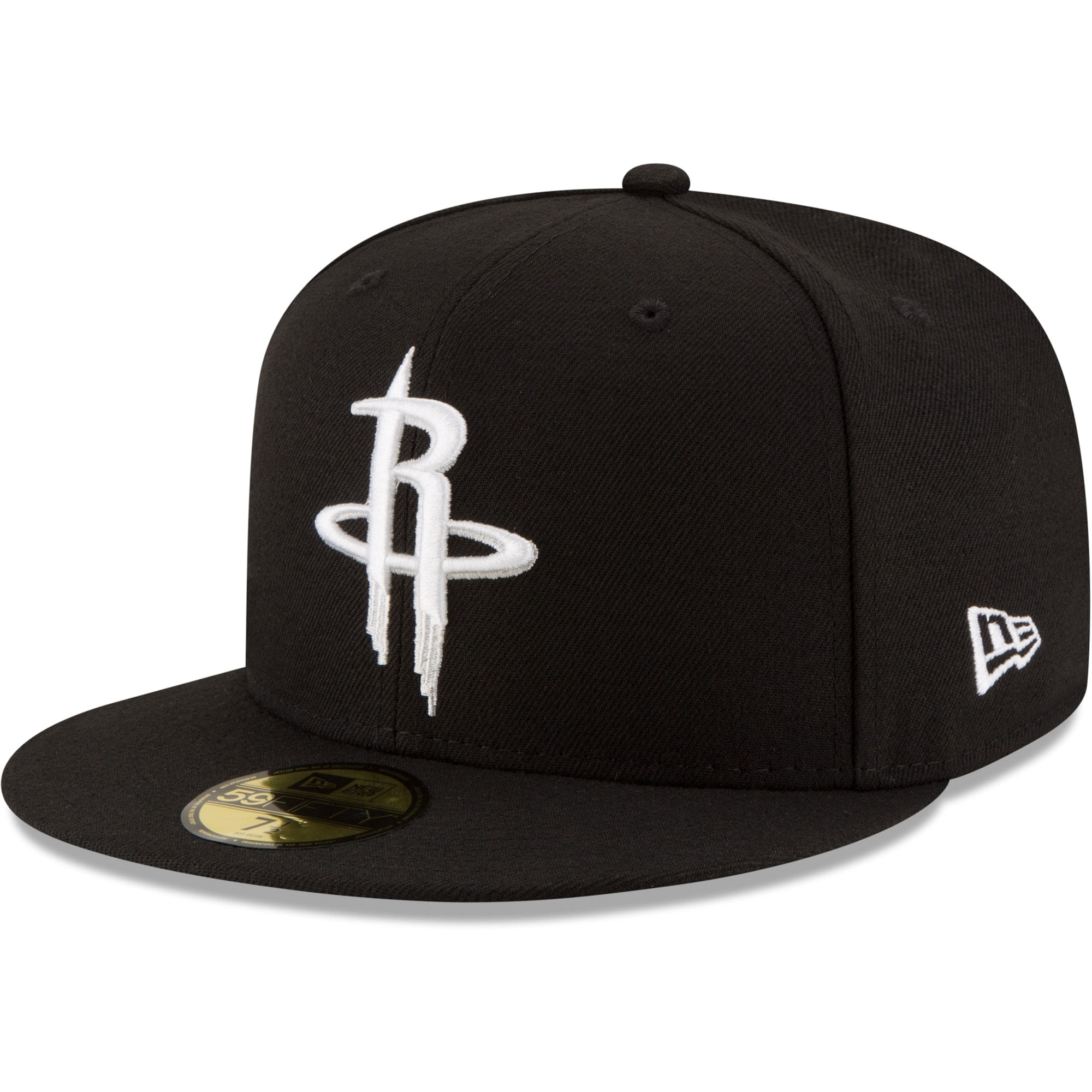 Men's New Era Black Houston Rockets Black & White Logo 59FIFTY Fitted ...