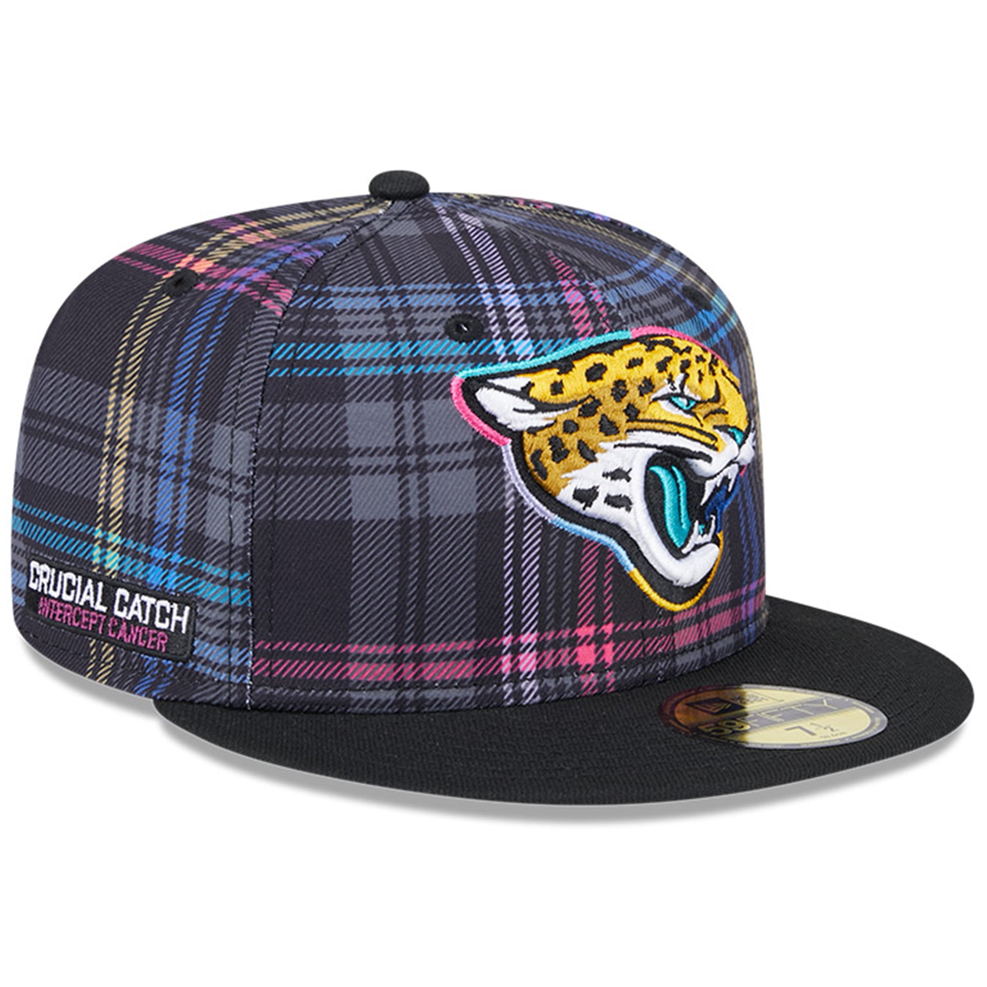Men's New Era Black Jacksonville Jaguars 2024 NFL Crucial Catch Plaid ...