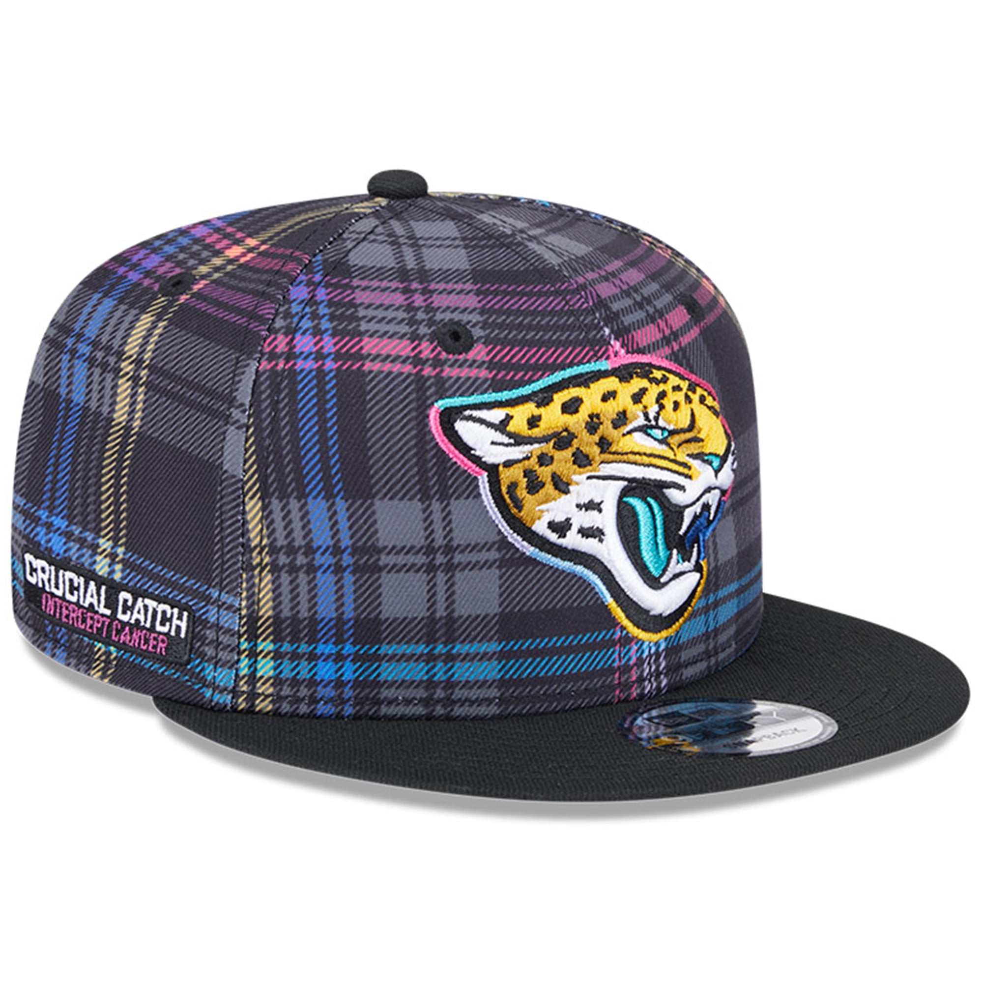 Men's New Era Black Jacksonville Jaguars 2024 NFL Crucial Catch Plaid ...